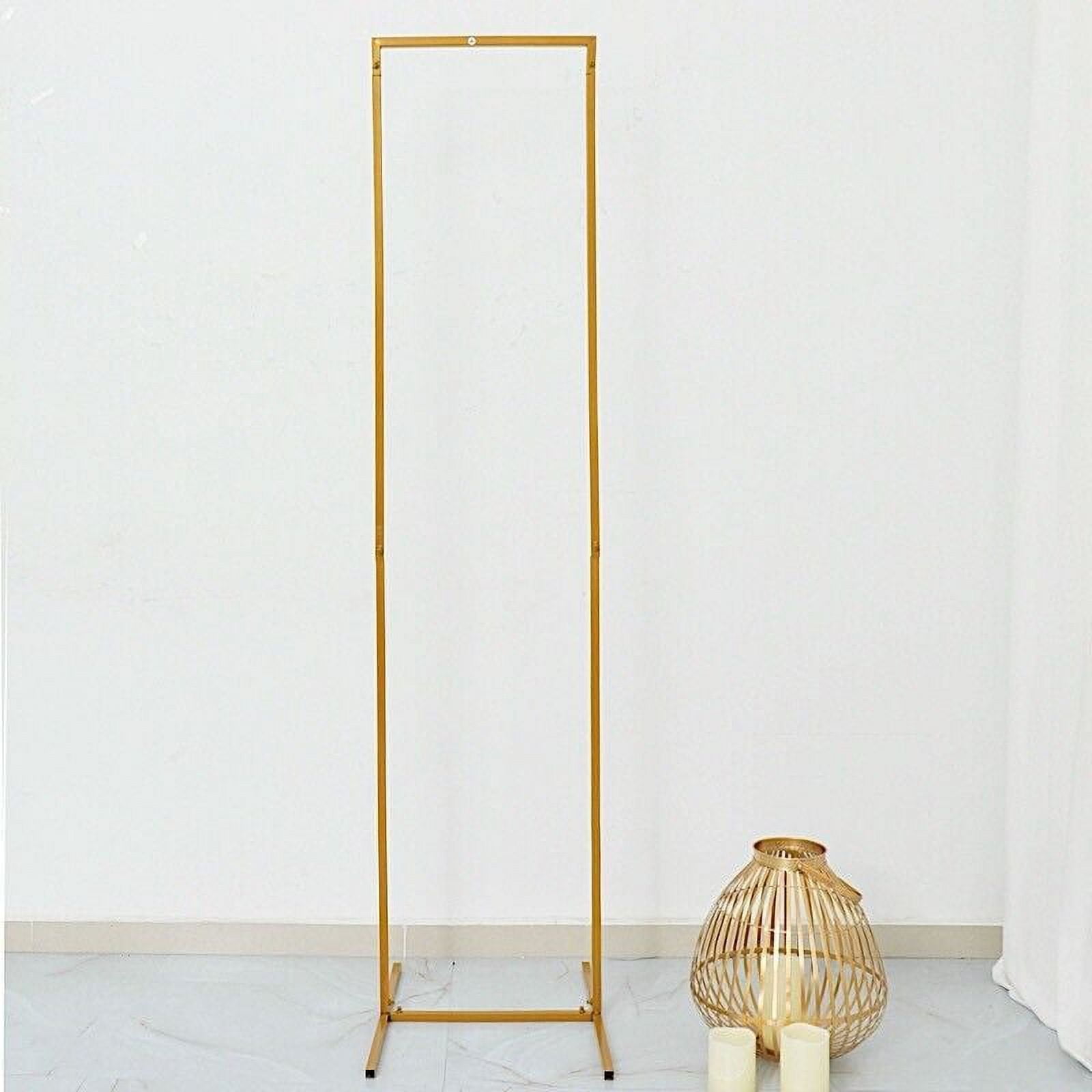 Gold Metal Floral Display Frame Rectangle Backdrop Stand Wedding Arch ...