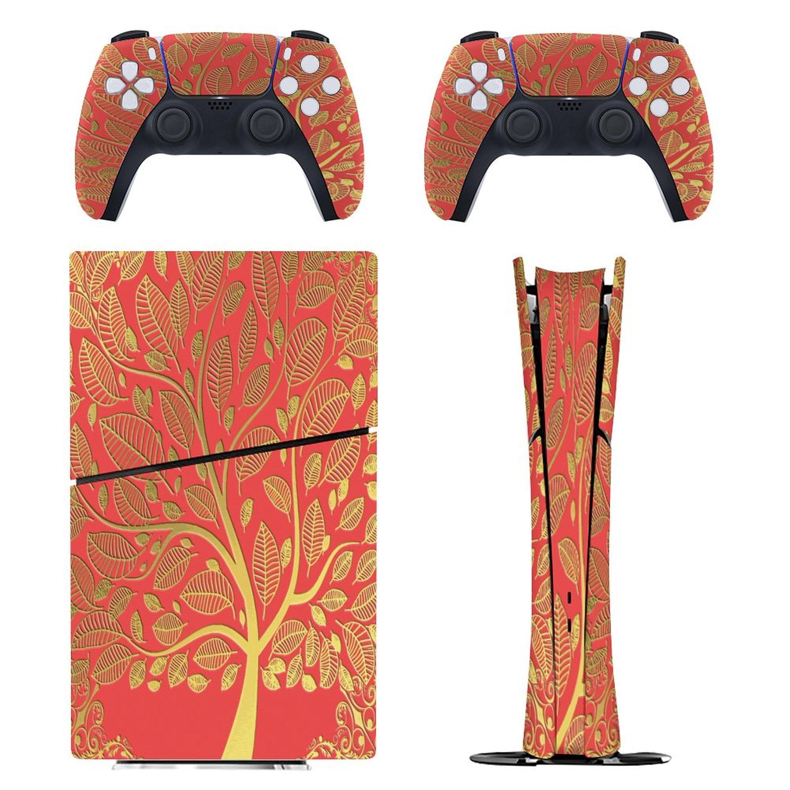 Gold, Metal Pattern PS5/PS5 Slim Digital Disc Skin Sticker For Console ...