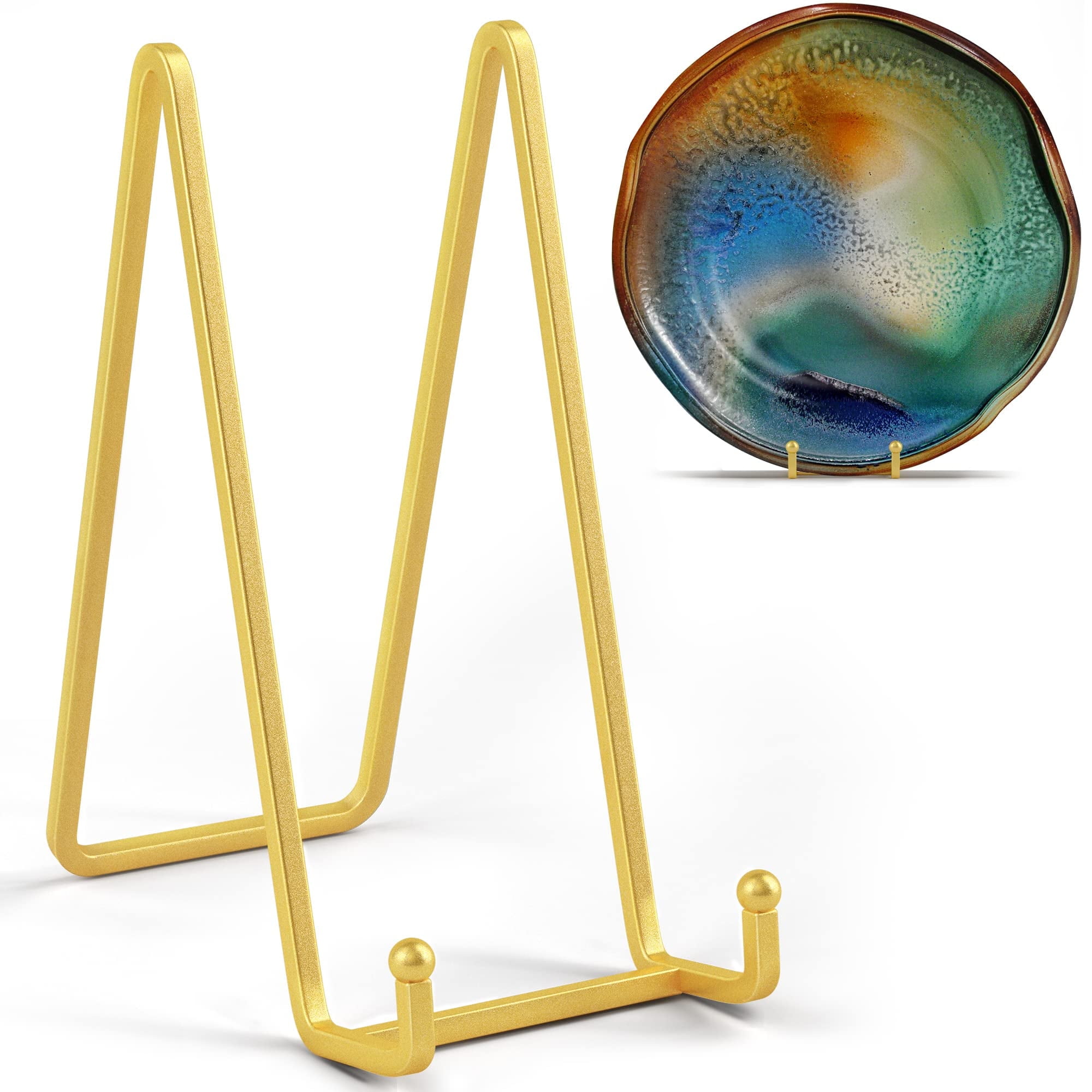 Metal Plate Display Stand 8 Inch, Heavy Duty Tabletop Easel for Books ...