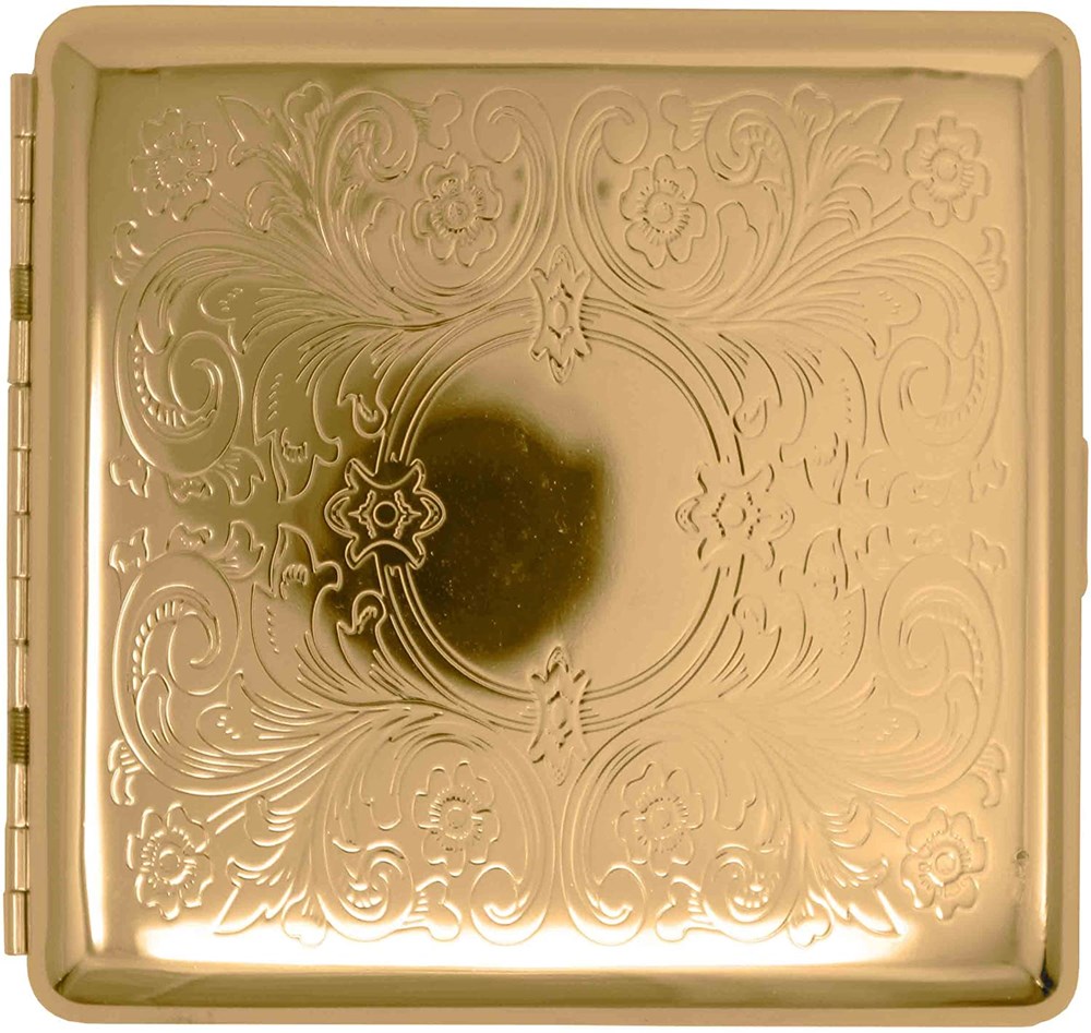Gold Metal-Plated Cigarette Case & Stash Box (Full Pack - King Size ...