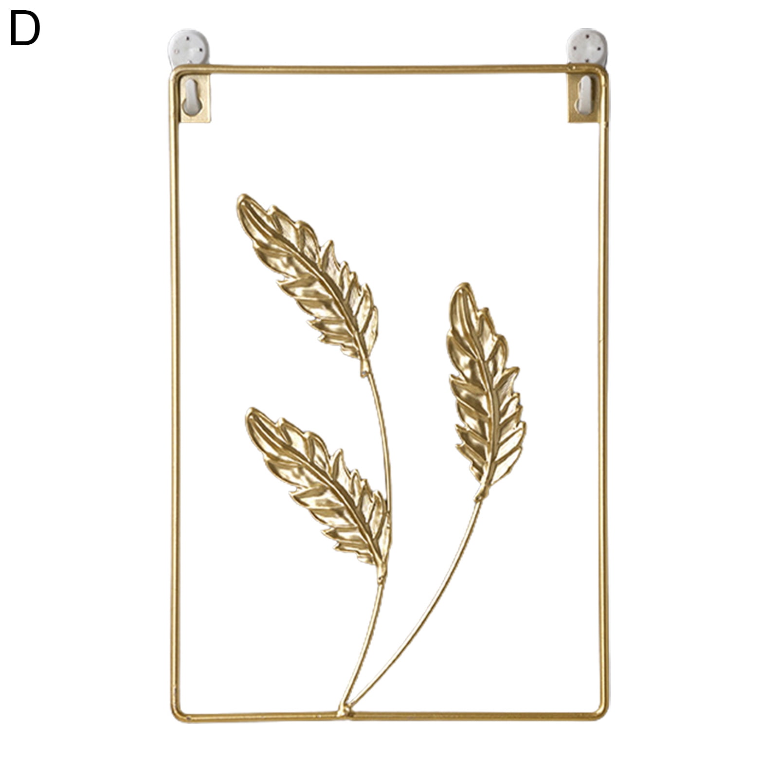 Gold Metal Wall Decor,Golden Leaf Wall Hanging Decor with Frame, Wall ...