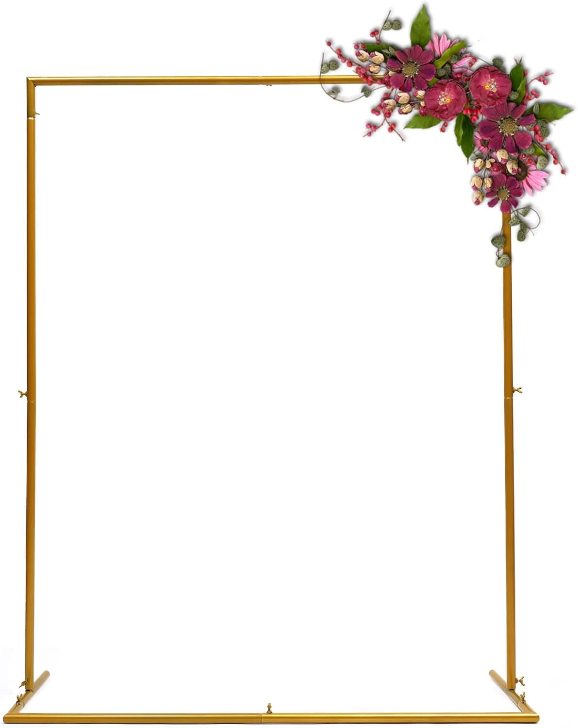 Gold Metal Wedding Arch, 4.92Ft Rectangular Backdrop Frame Garden ...