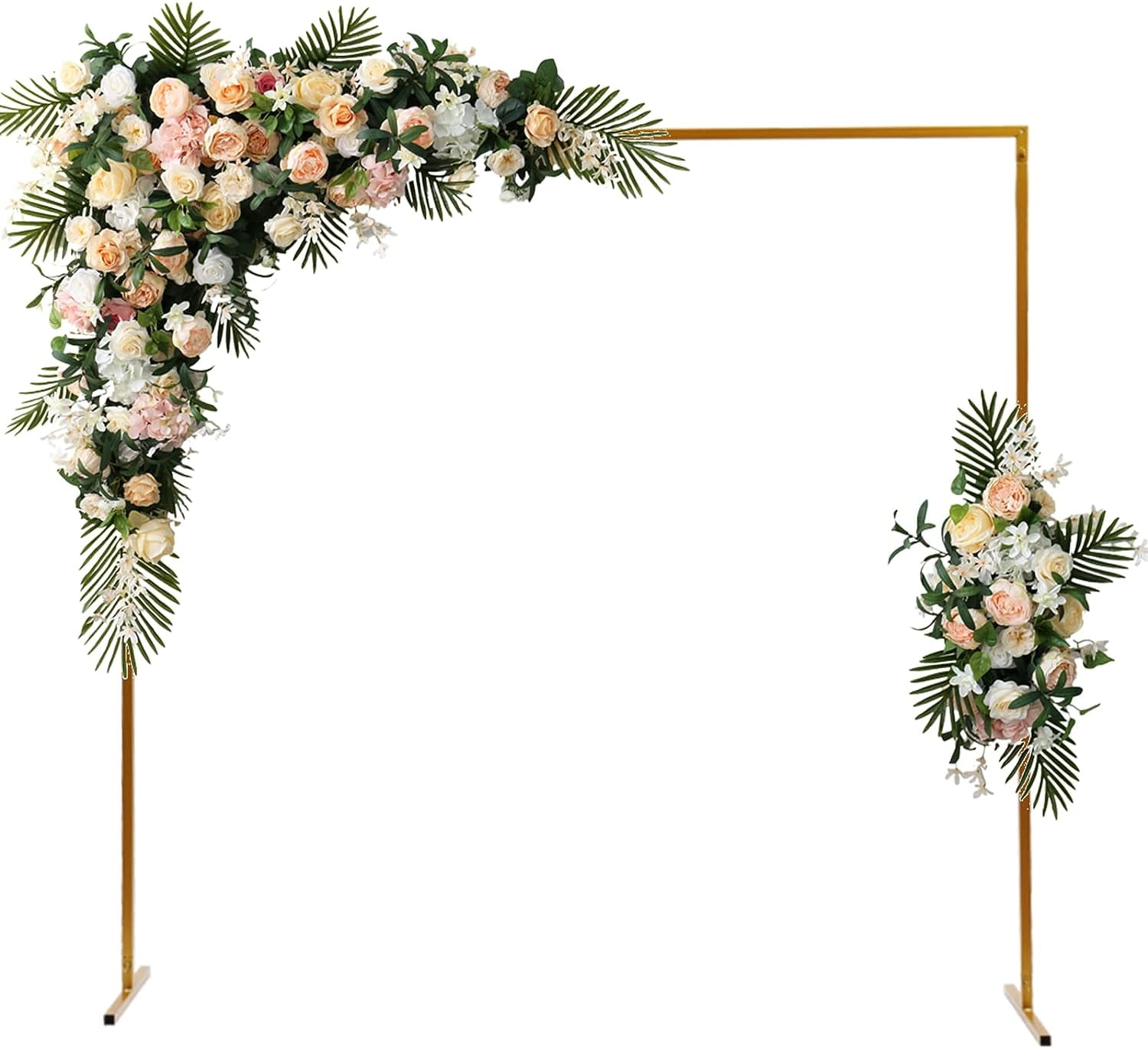 Gold Metal Wedding Arch, 6.56Ft Square Backdrop Frame Garden Wedding ...