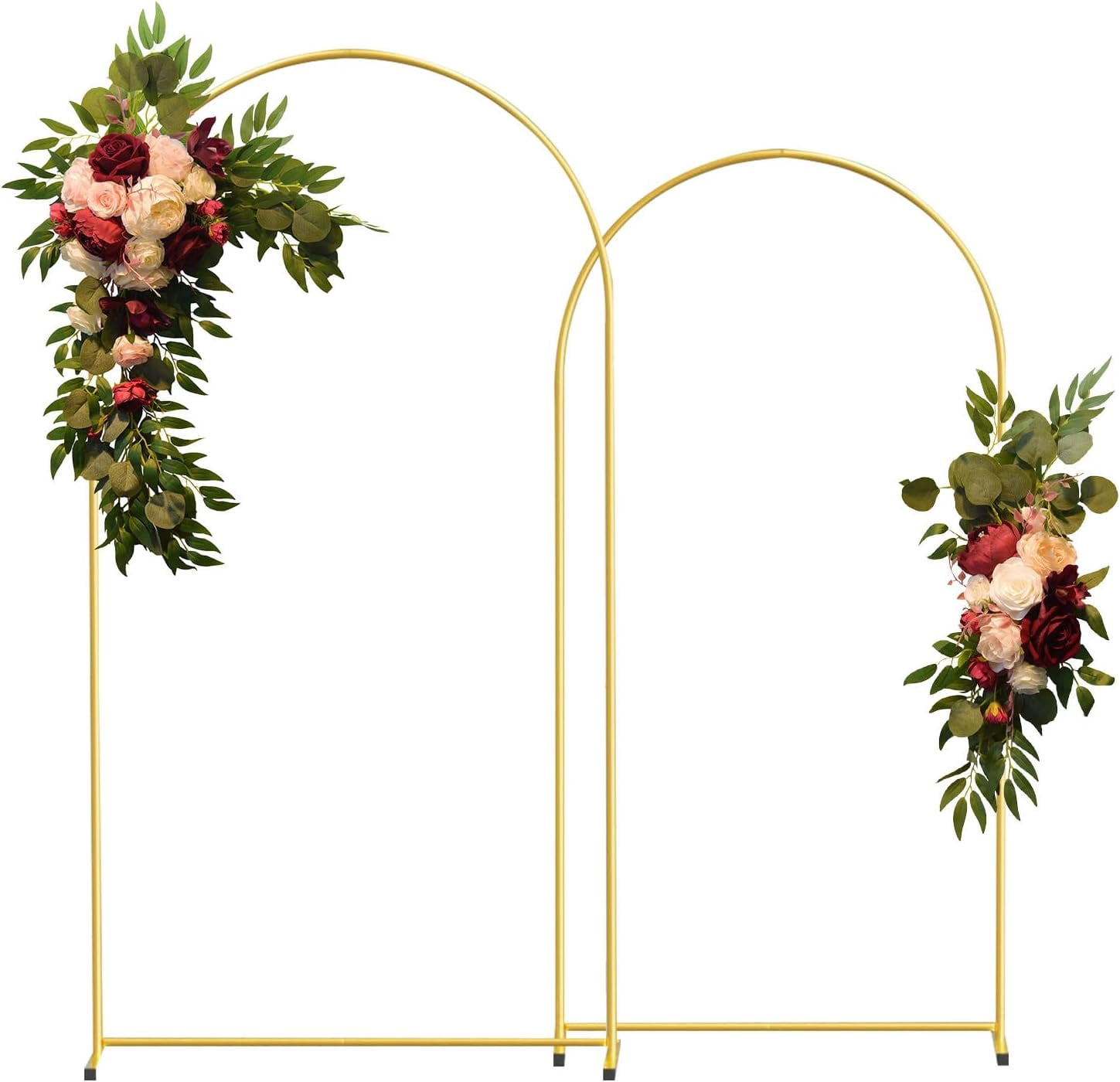 Gold Metal Wedding Arch Backdrop Stands Set of 2 (7.2FT & 6.6FT), Metal ...