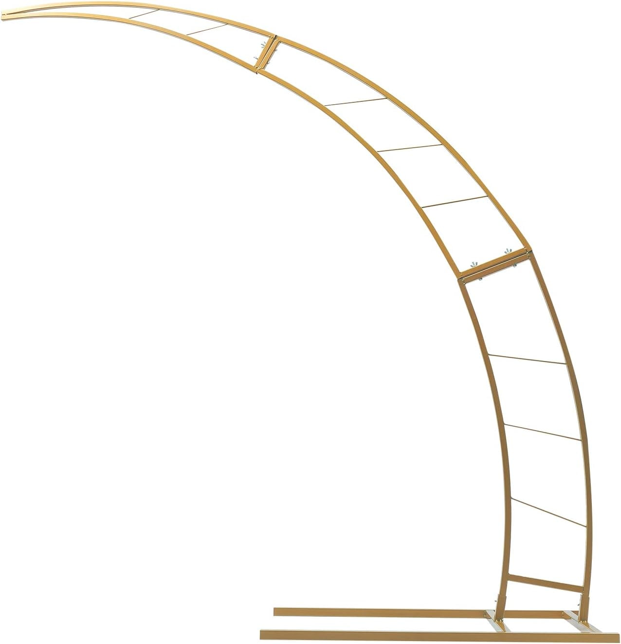 Gold Metal Wedding Arch Half Moon Backdrop Stand 6.5Ft Balloon Floral ...