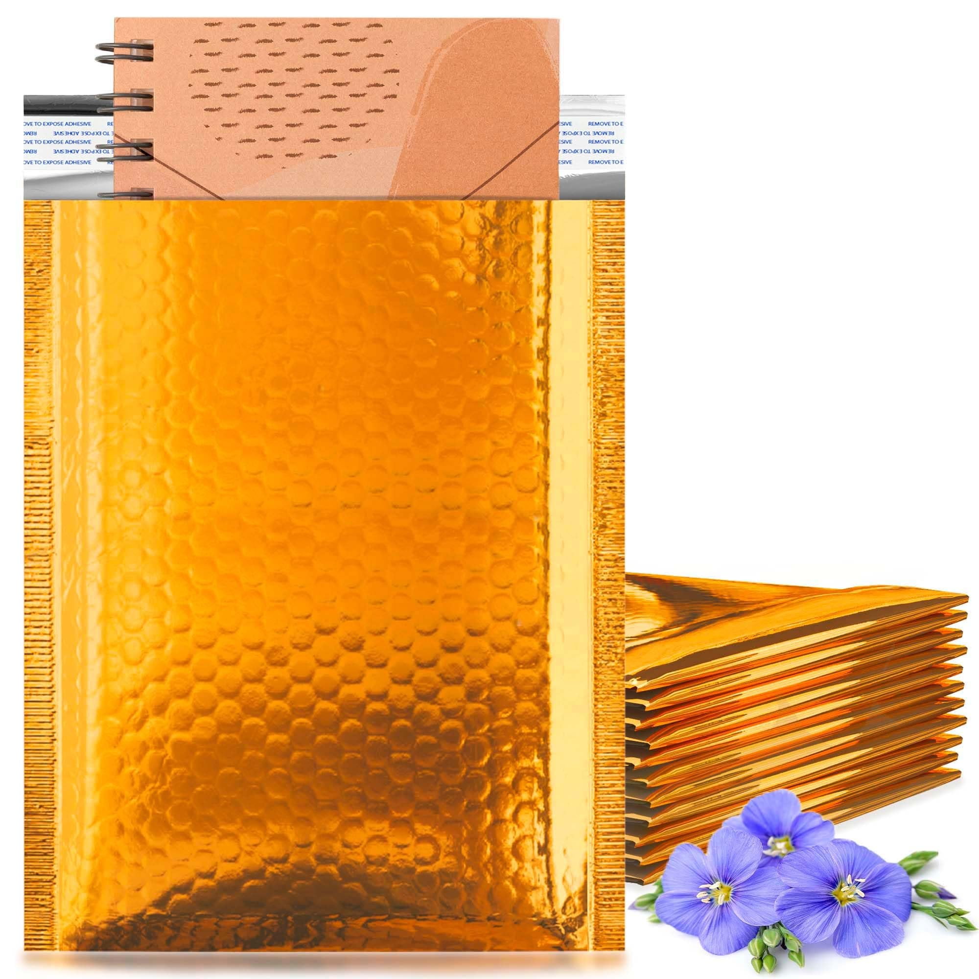 Gold Metallic Bubble Mailers, 6.5 x 9 Inches. Pack of 350 Bright ...