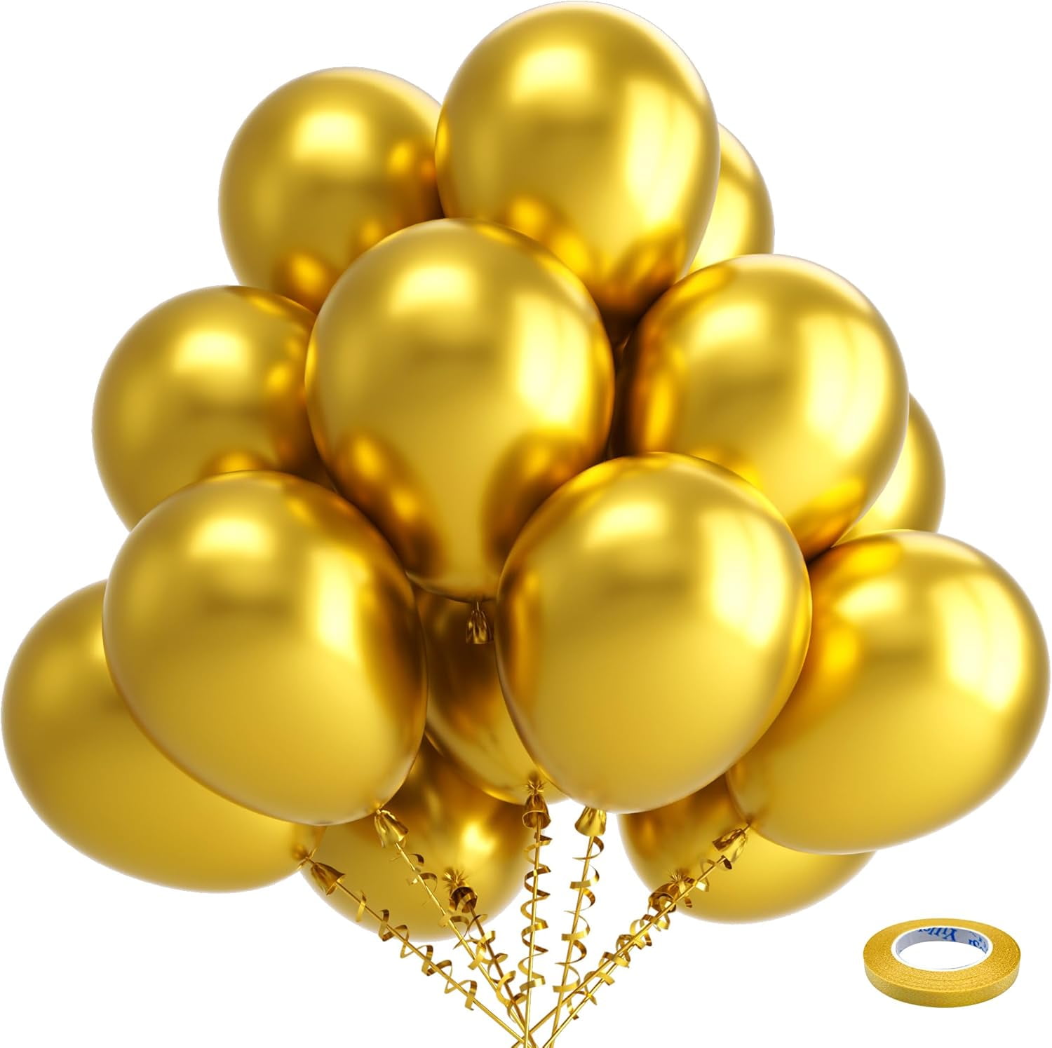 Gold Metallic Chrome Latex Balloons, 100 Pack 12 Inch Gold Round Helium ... Gold Metallic Chrome Latex Balloons, 100 Pack 12 Inch Gold Round Helium ...