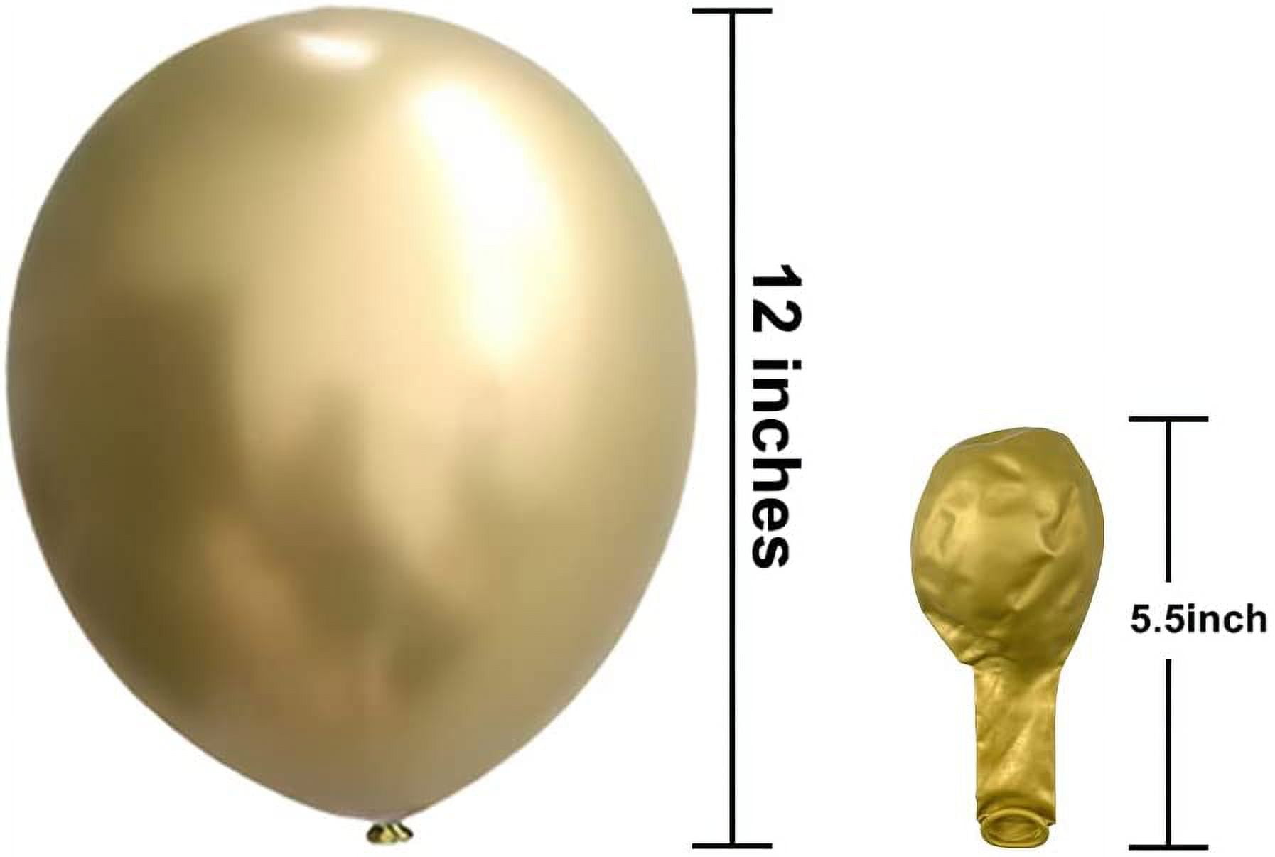 Gold Metallic Chrome Latex Balloons - 50 Pack 12 Inch Round Helium ...