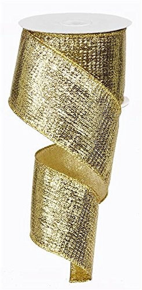 Gold Metallic Lame Wired Ribbon (2.5 Inches x 10 Yards) - Walmart.com