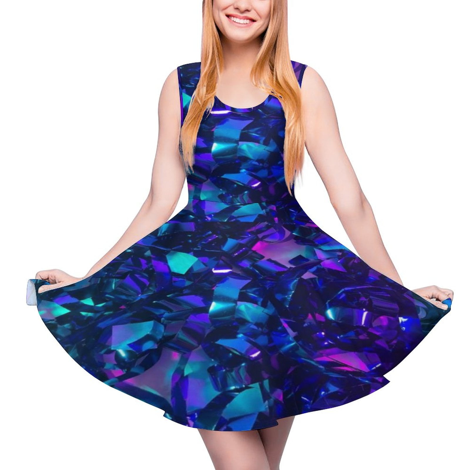 Gold Metallic Texture Dress Abstract Shiny Art Street Wear Dresses ...