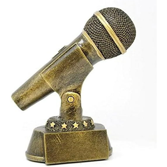 Gold Microphone Trophy - Custom Engraved Microphone Award - Customize ...