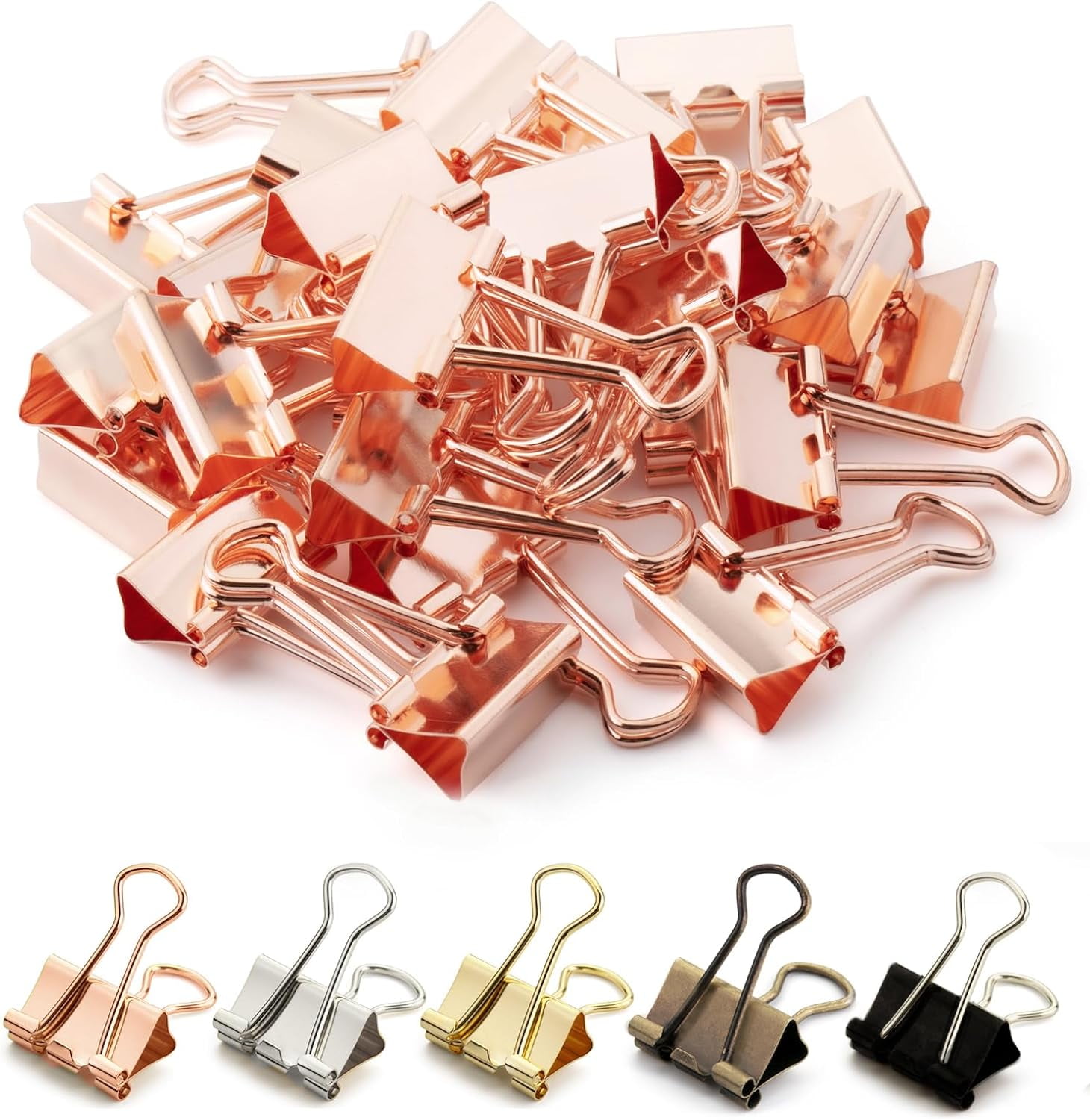 Gold Mini Binder Clips - Pack, Small Size, Paper Clips for Office ...