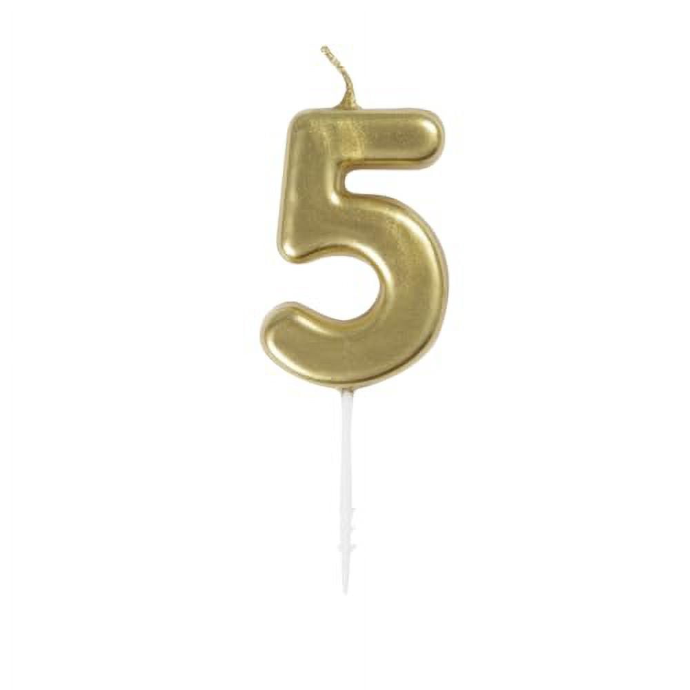 Gold Mini Number 5 Pick Candle - Walmart.com