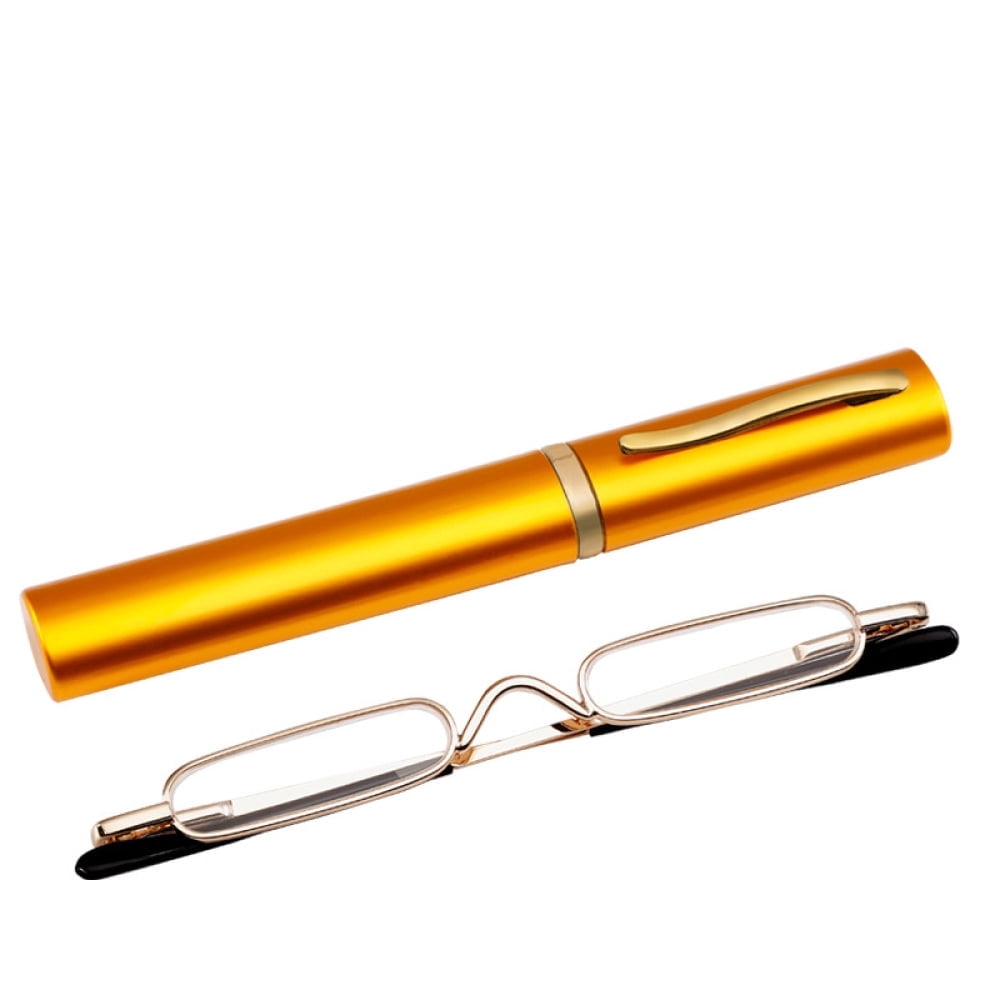 Gold Mini Small Pen Case Holder Reading Glasses +1.00 Portable HD ...