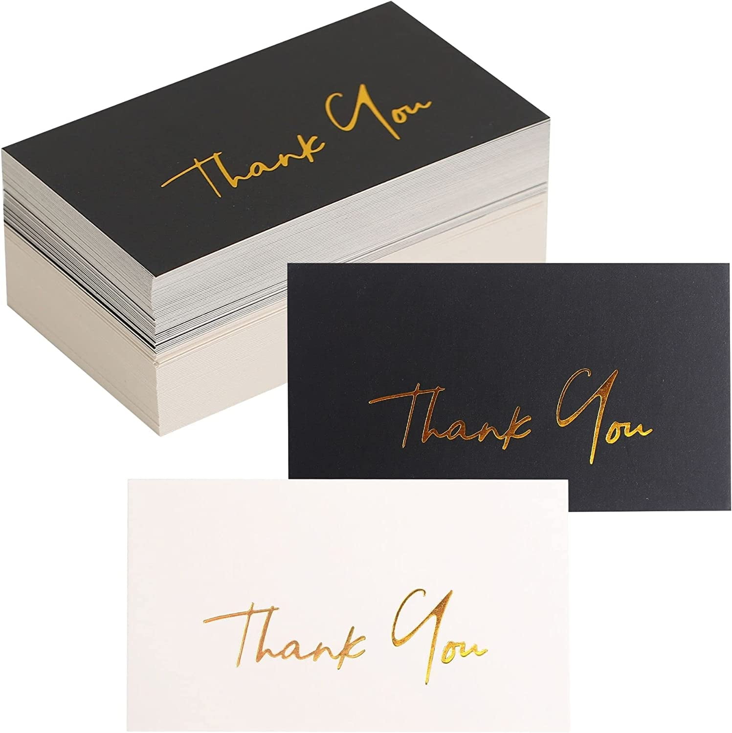 Gold Mini Thank You Cards Small Business - 100 PK - Flat Card No Fold ...