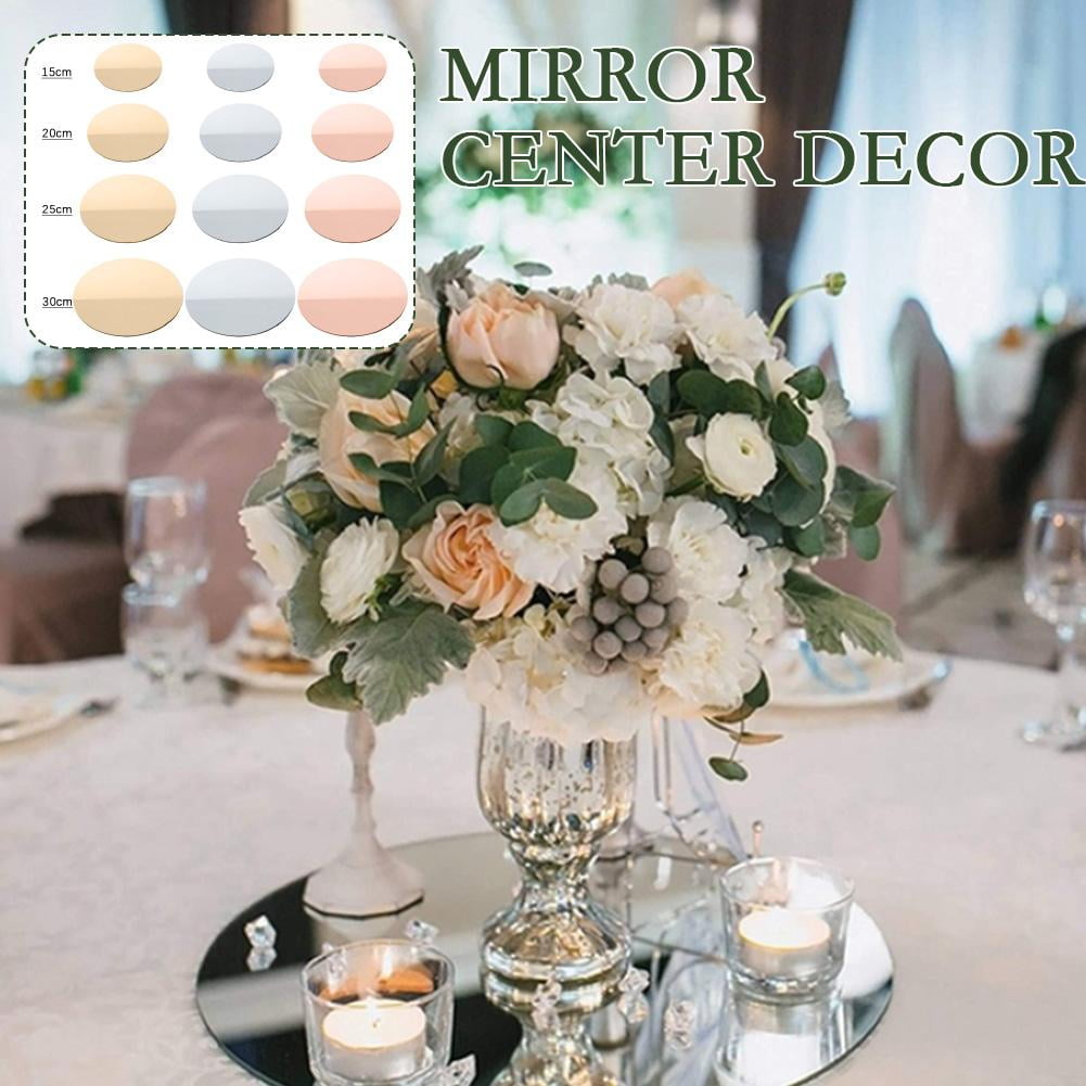 Gold Mirror Centerpieces for Tables Round Mirror Plates Set for Candle ...