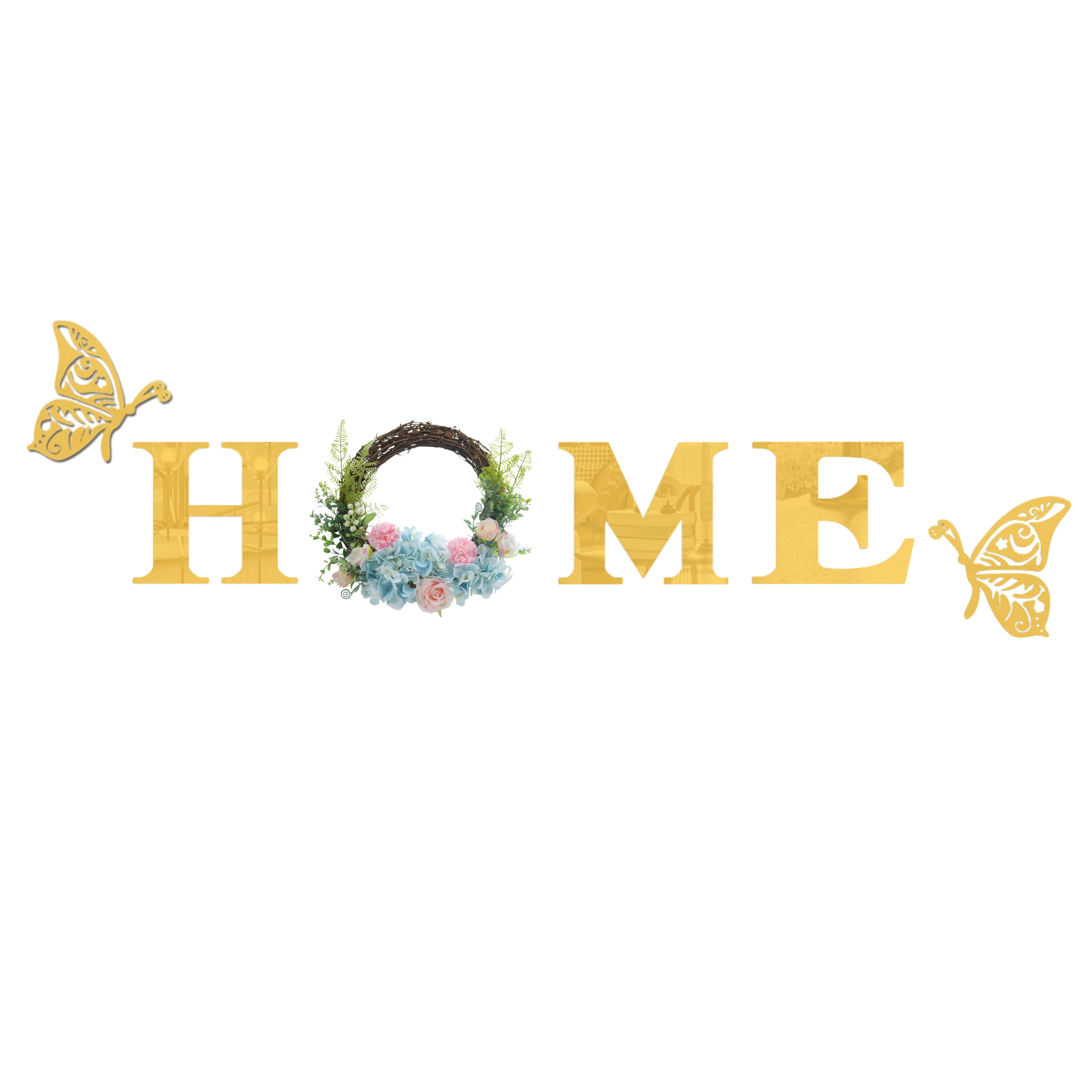Gold Mirror Like Reflective Acrylic Home Letters Decor Home Sign Wall ...