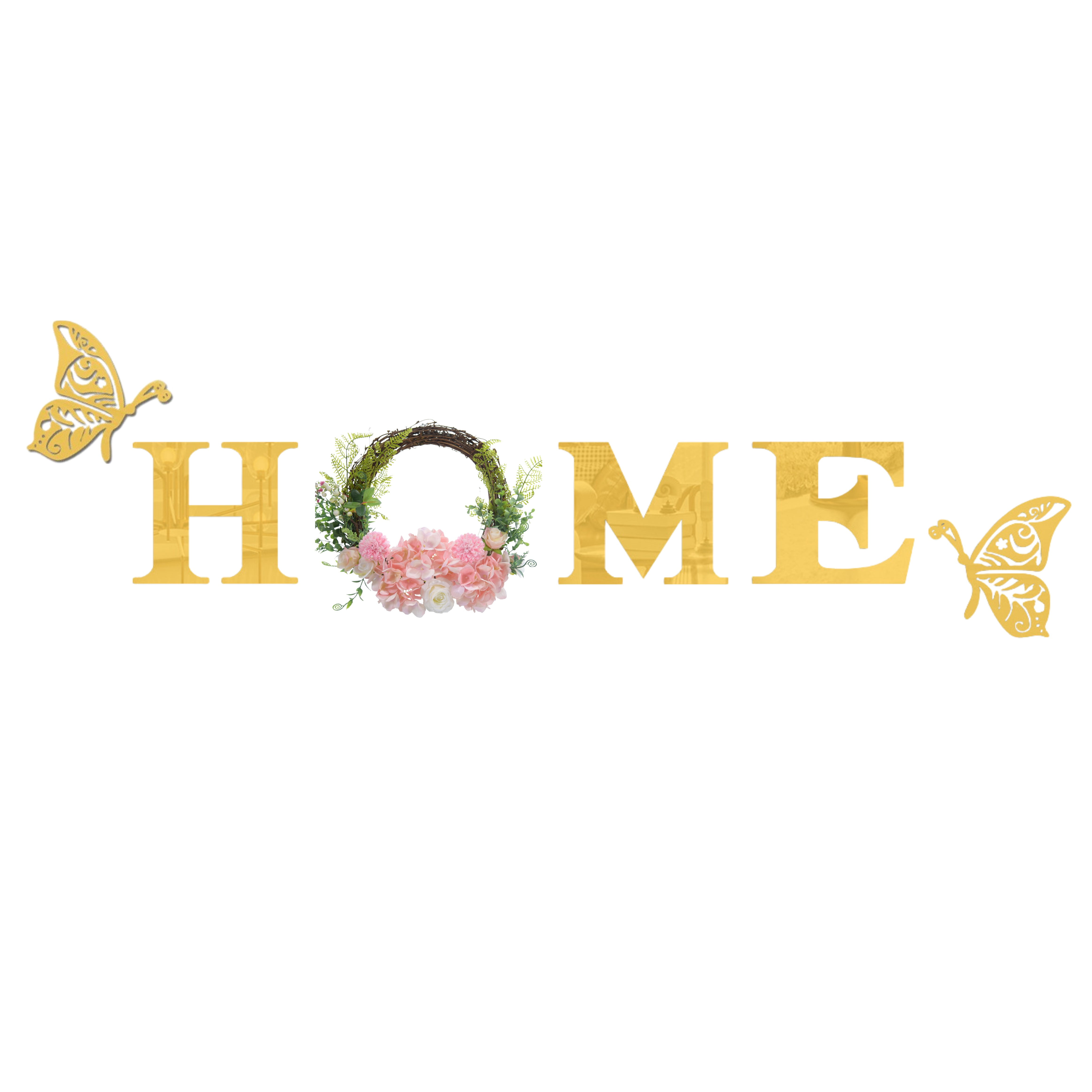 Gold Mirror Like Reflective Acrylic Home Letters Decor Home Sign Wall ...