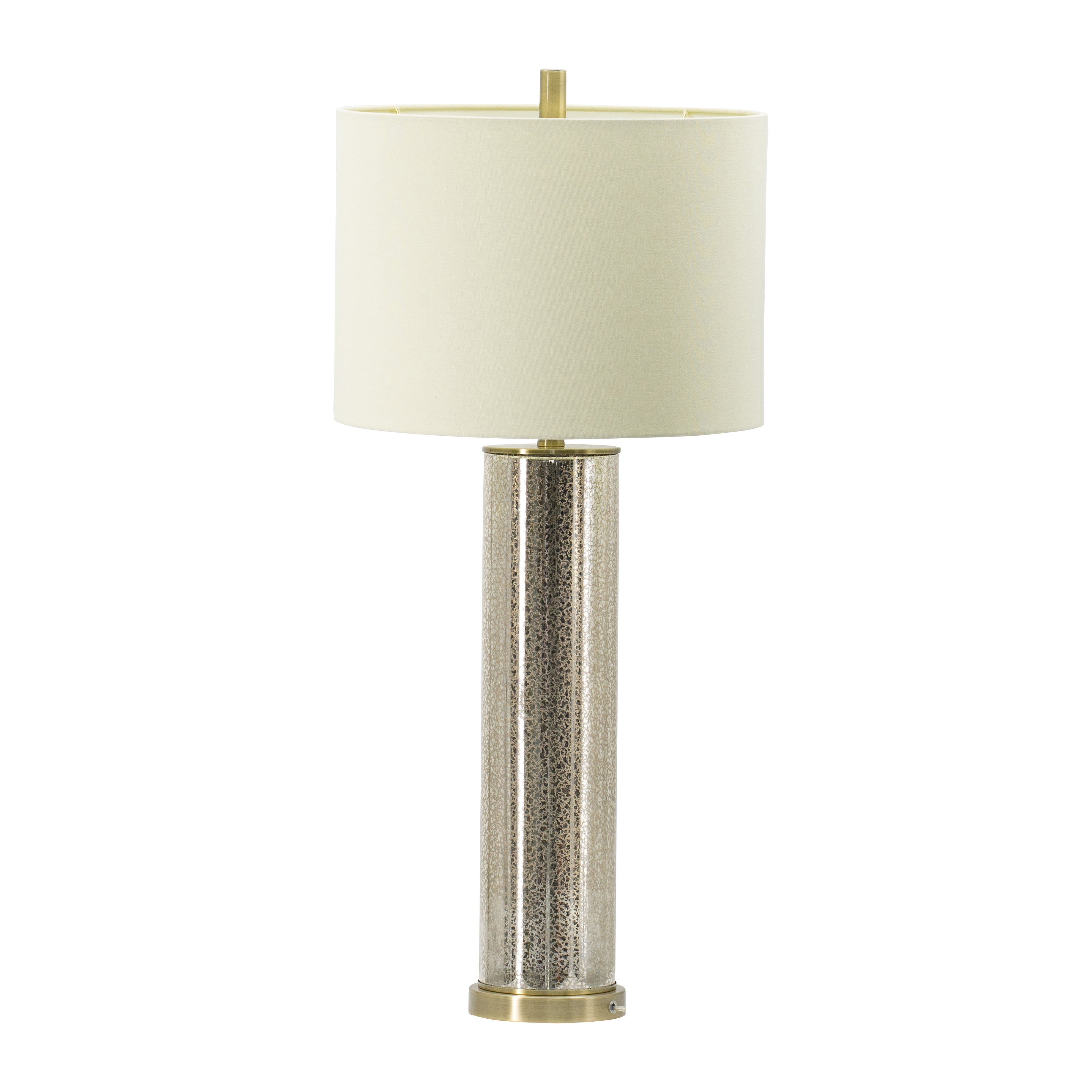 Gold Mirrored Glass Table Lamp - 35" Tall Transitional Lamp with White ...