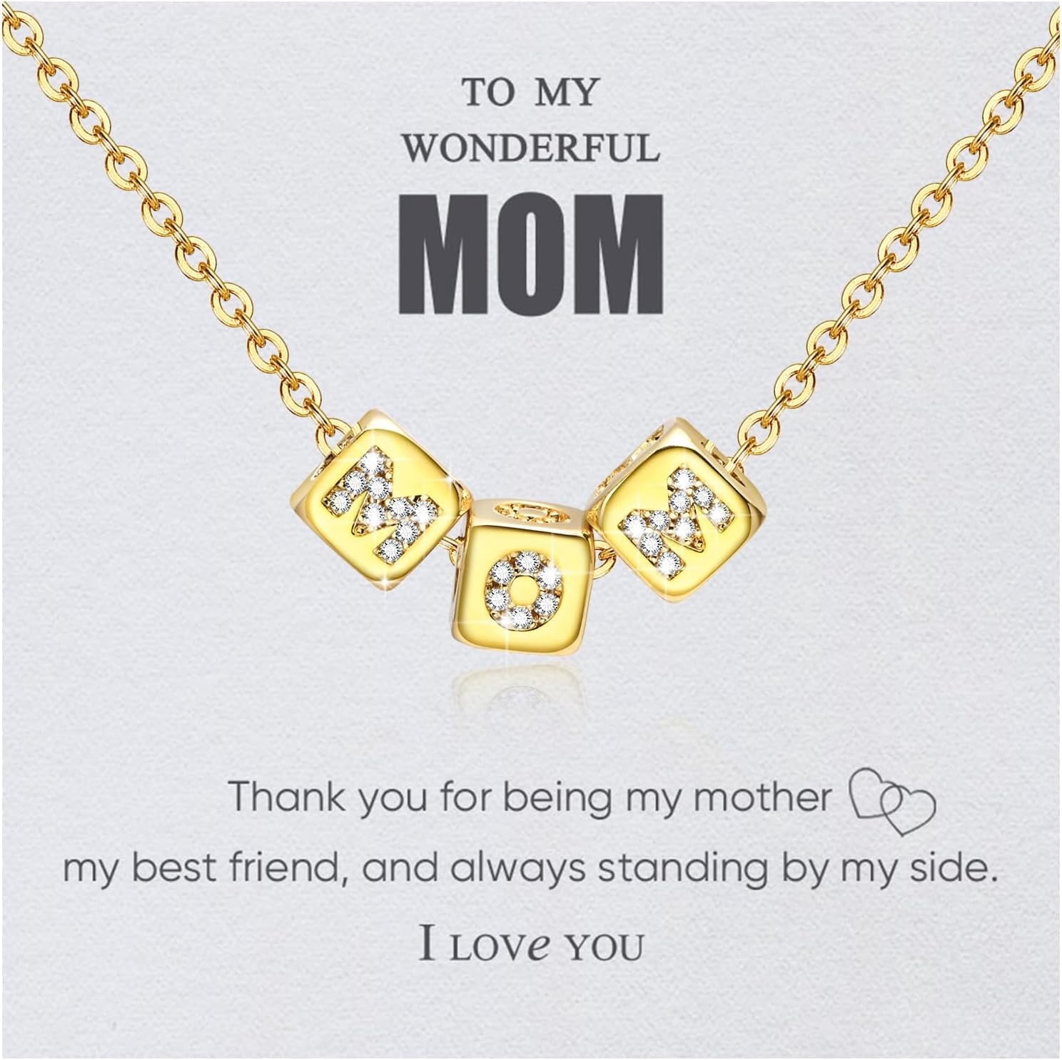 Gold Mom Necklace for Women : Delicate 18k Gold Plated Mother Chain ...