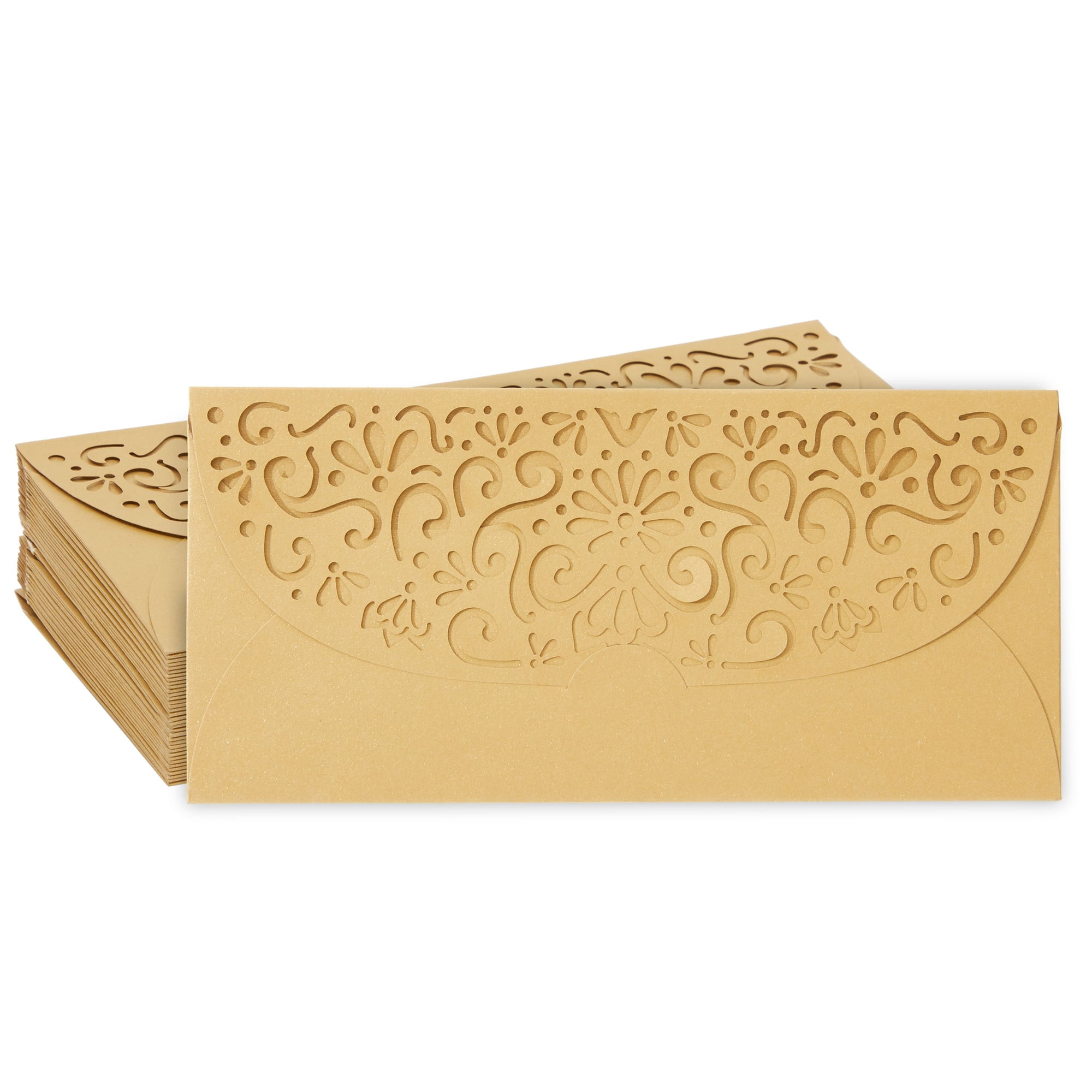 Gold Money Envelopes for Cash Gifts, Laser Cut Holders for Currency for ...