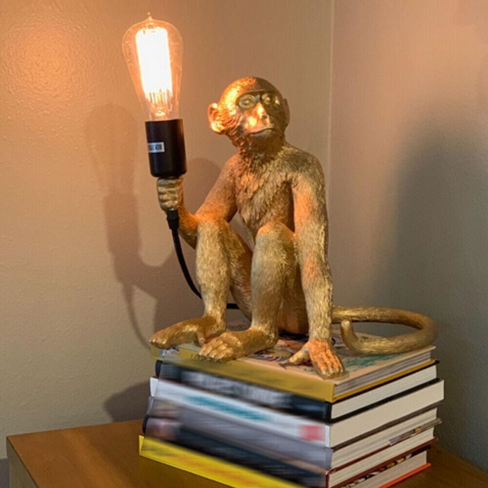 Gold Monkey Table Lamp Sitting Monkey Light Bedroom Monkey Table Light ...