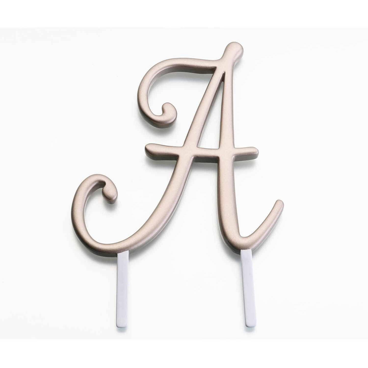 Gold Monogram Letter Cake Topper - Walmart.com