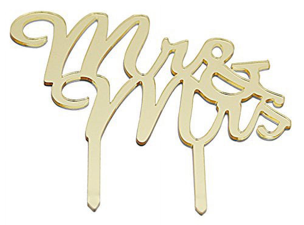 Gold Monogram Wedding Cake Topper - Mr & Mrs Golden Monogrammed ...