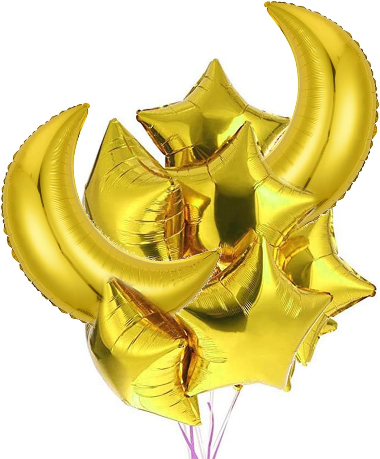 Gold Moon and Star Shape Balloons Large Aluminum Foil Balloons Decorate ...