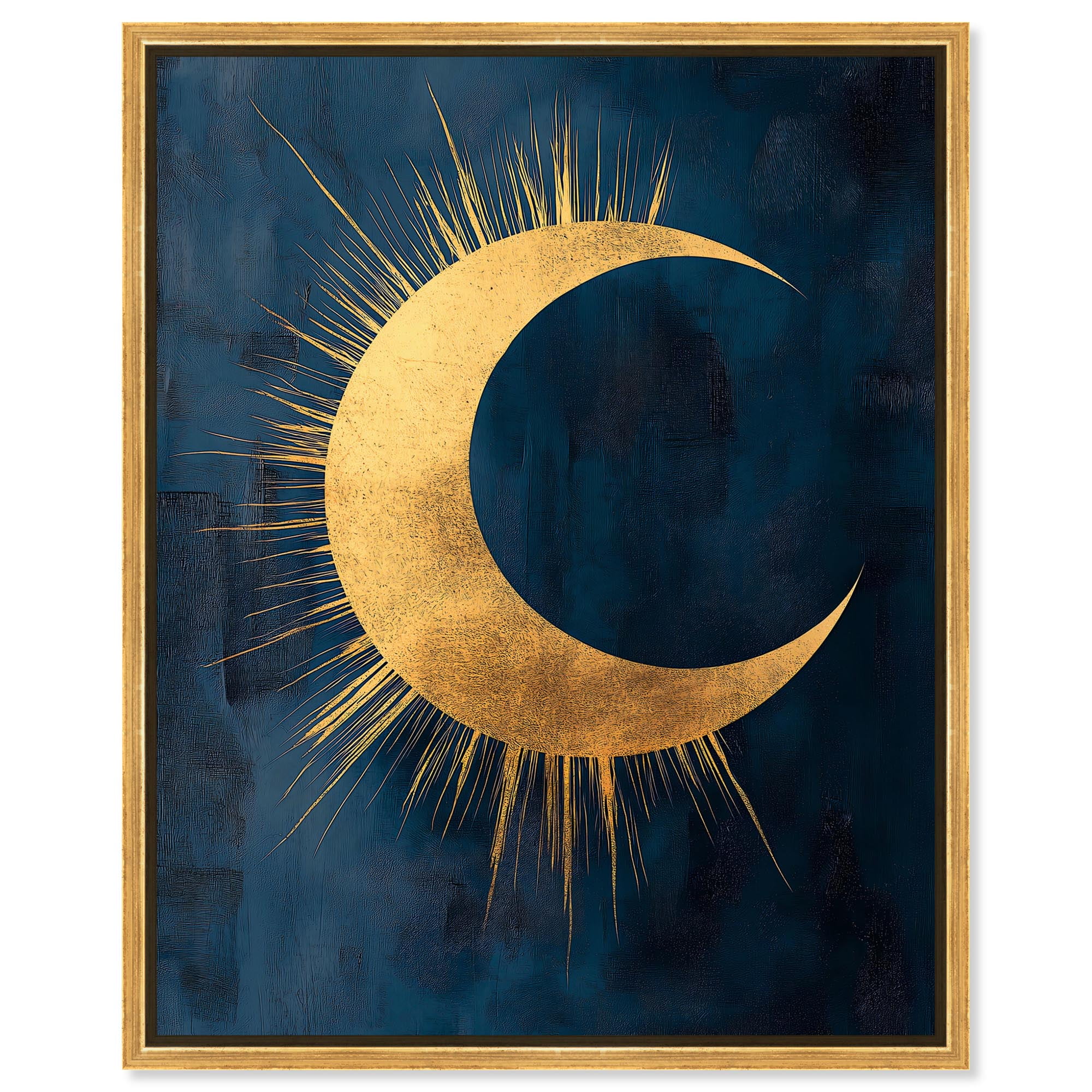 Gold Moon on Indigo Canvas Gothic Art Prints by Art Remedy, Gold Frame ...