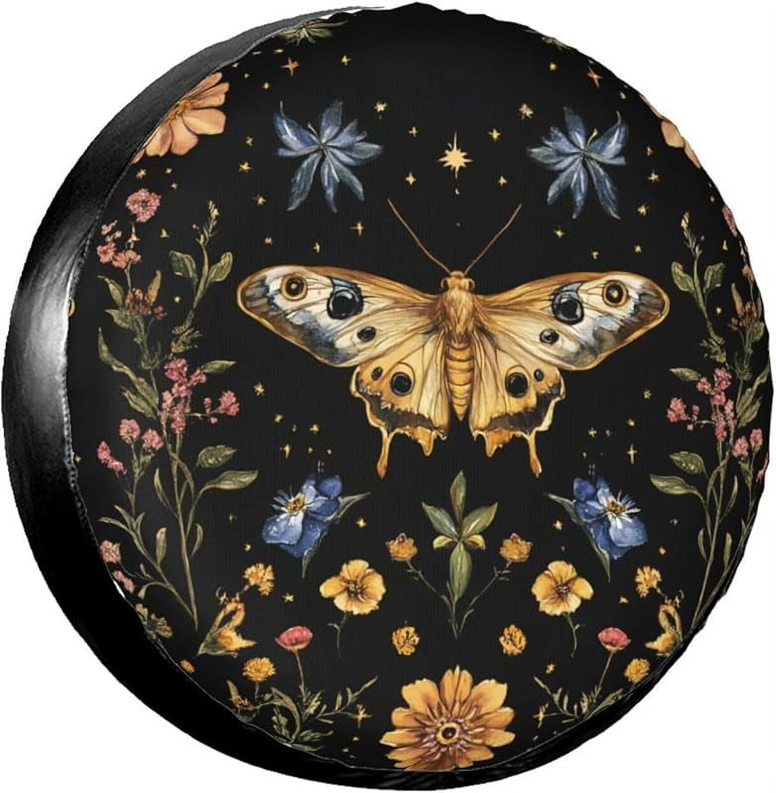 Gold Moth Flower Spare Tire Cover,Cute Funny Wheel Protectors ...