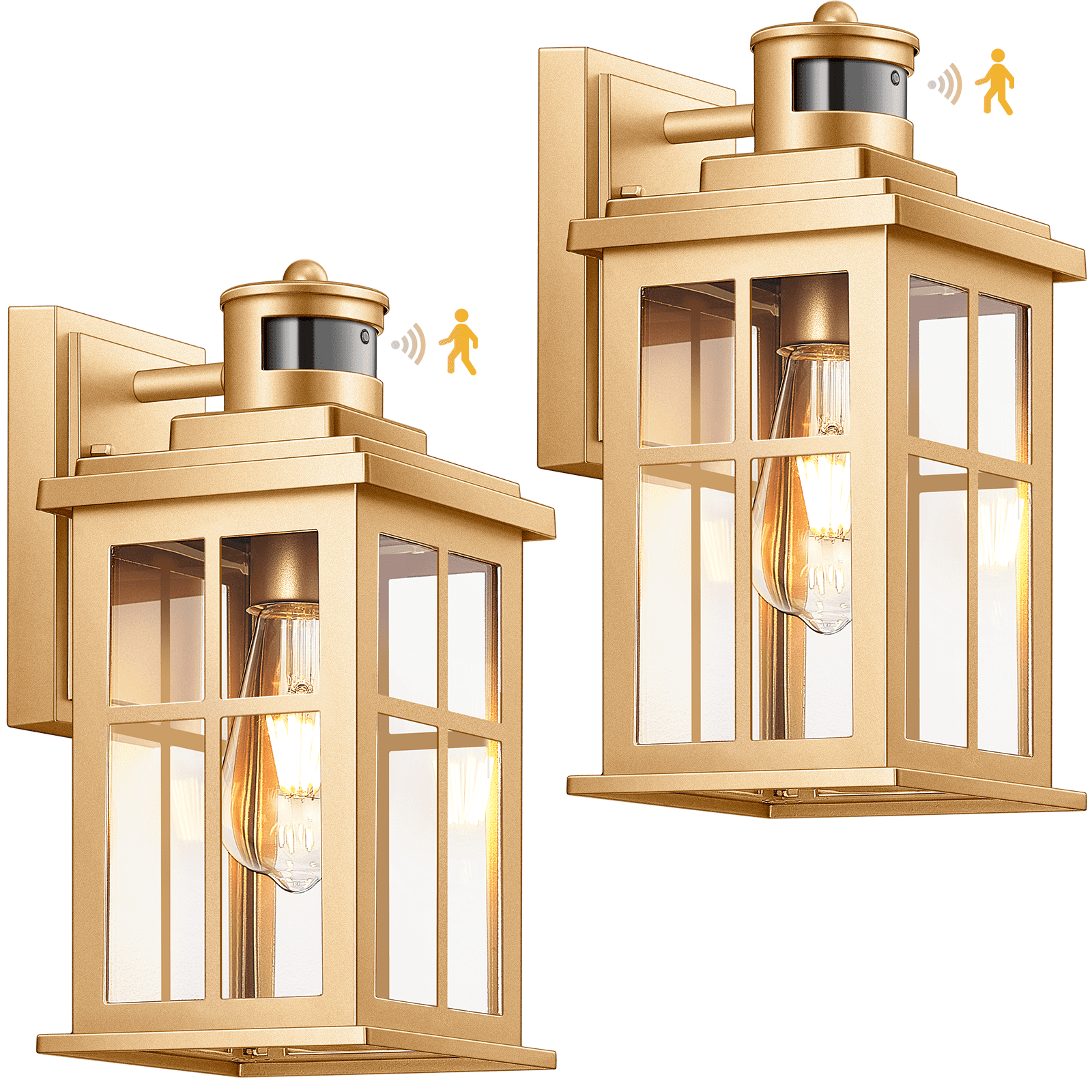 Gold Motion Sensor Outdoor Lights, Waterproof Exterior Lighting ...
