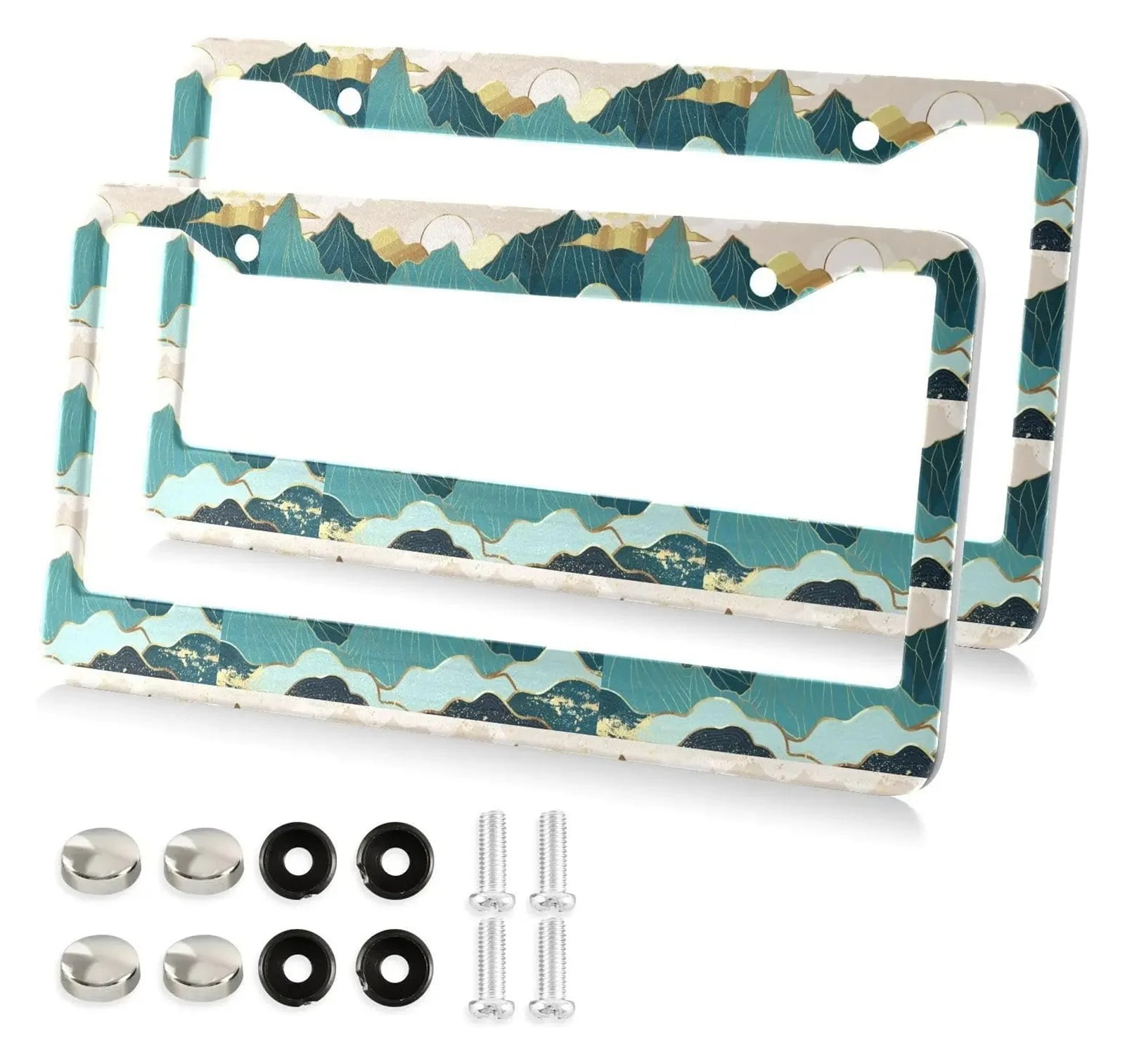 Gold Mountain Landscape Car License Plate Frame 2 Pack License Plate ...