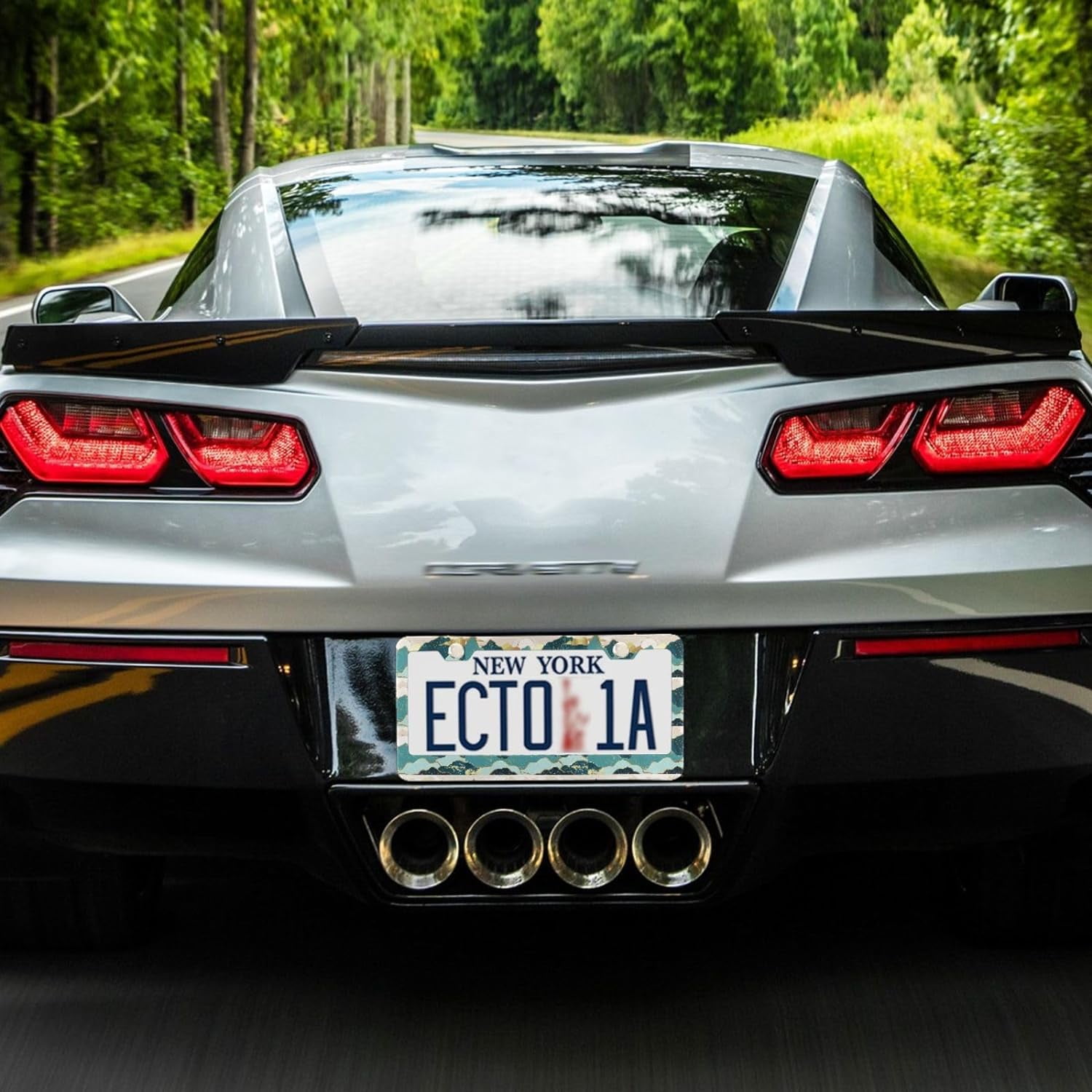 Gold Mountain Landscape License Plate Frame, Decorative Aluminum Car ...