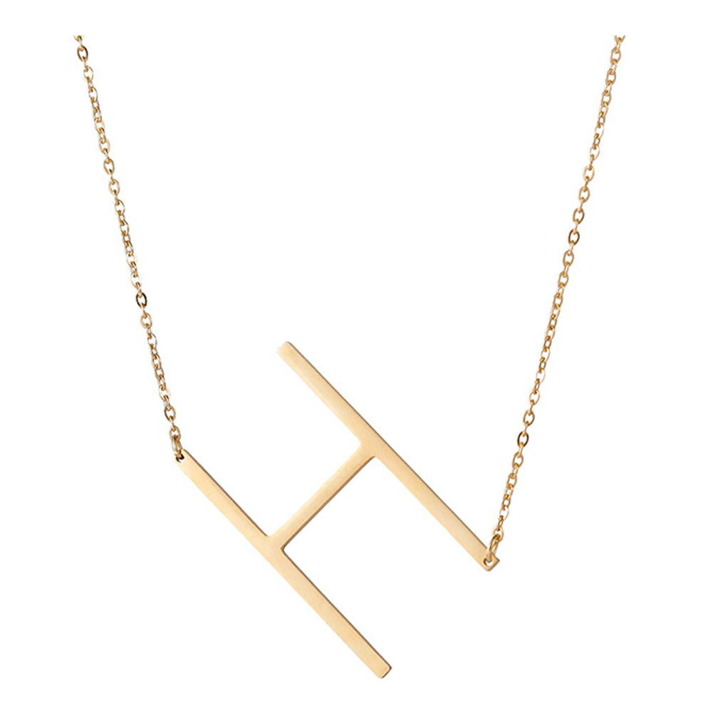 Gold Multi Layer Initial 26 Letters ABCD Necklace Gift/ Goods E1E2 ...