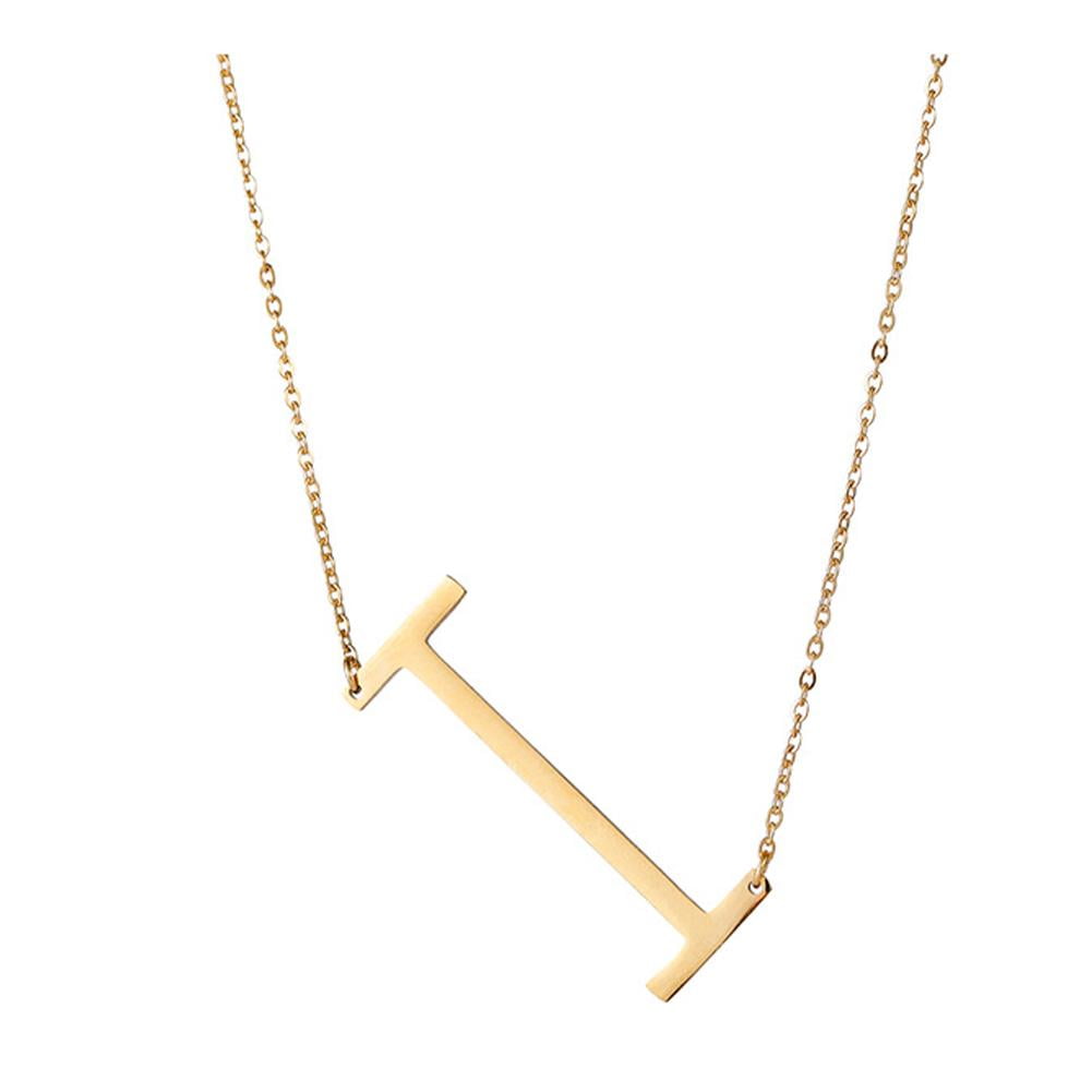 Gold Multi Layer Initial 26 Letters ABCD Necklace Gift' W6J1 - Walmart.com