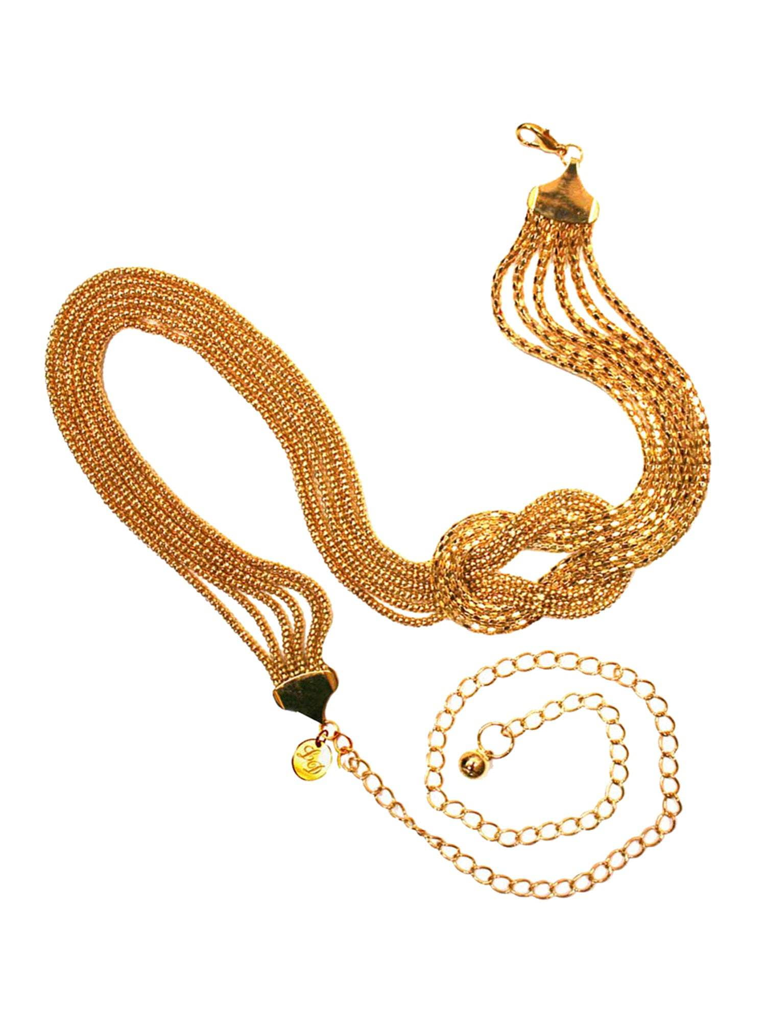 Gold Multi Strand Knot Body Jewelry Chain Belt - Walmart.com