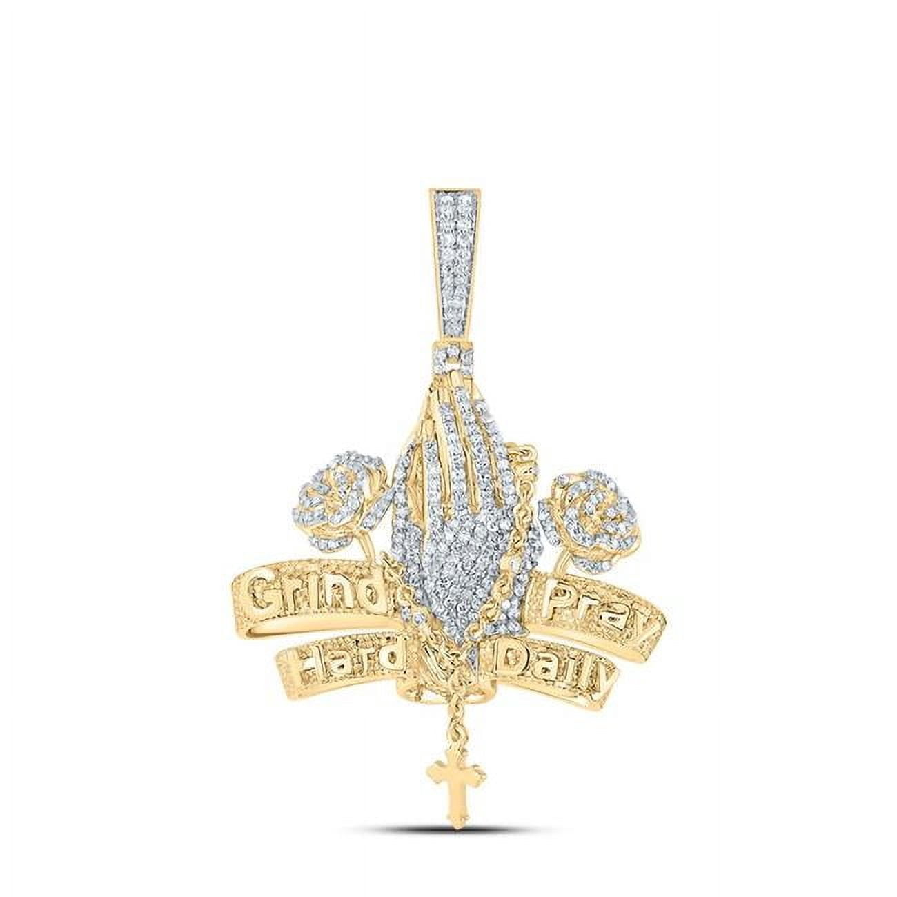 Gold N Diamonds 186084 0.75 CTW 10K Yellow Gold Diamond NK Praying Rose ...