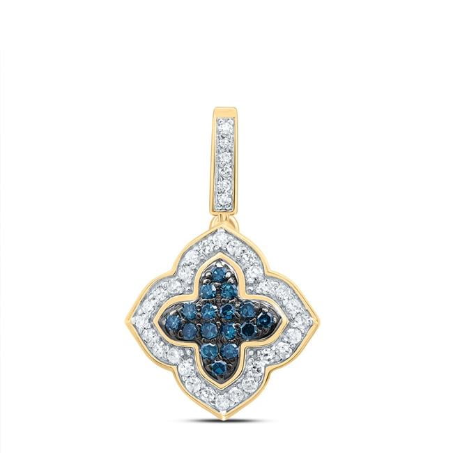 Gold N Diamonds 188043 0.25 CTW P1 Gift Blue Diamond Clover Pendant ...