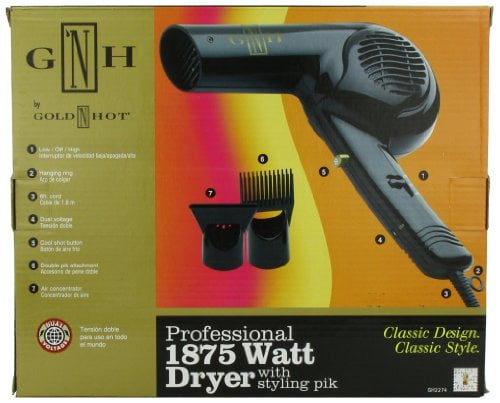 Gold N Hot Professional 1875-Watt Dryer with Styling Pik (GO-GH2274 ...