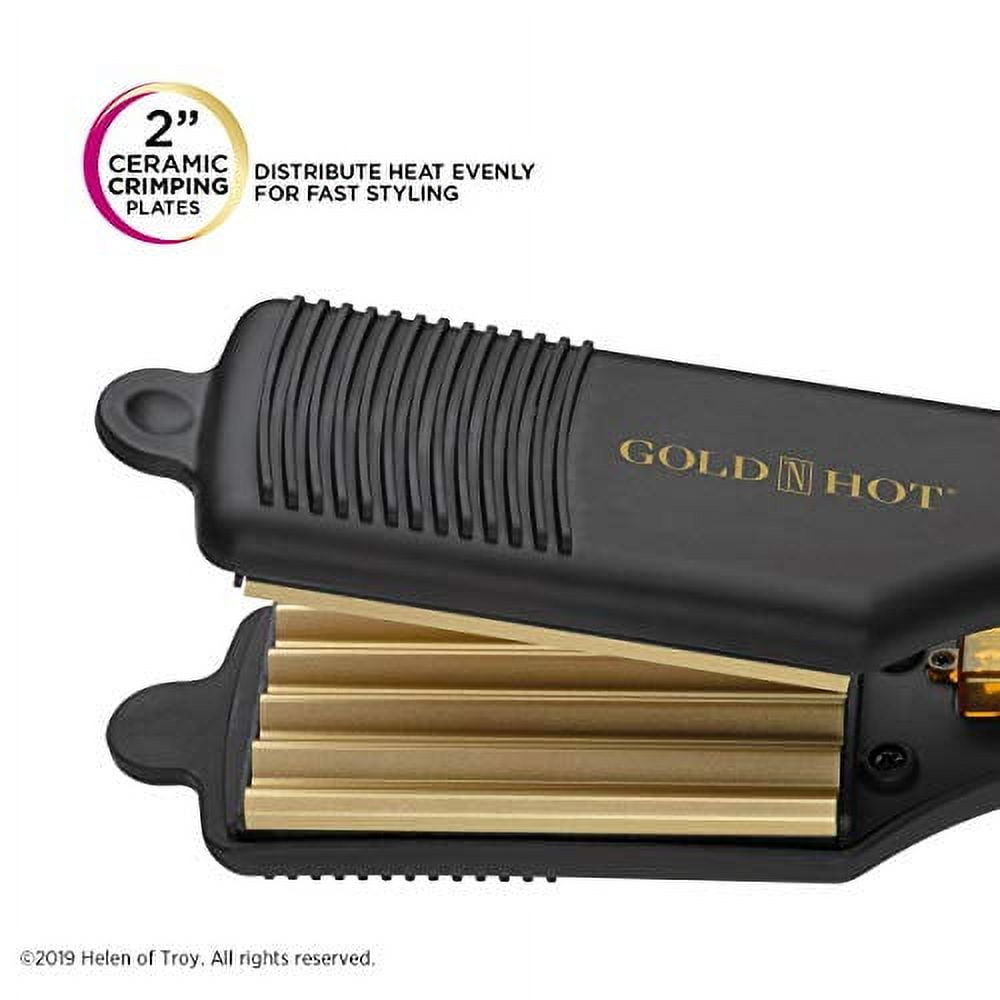 Gold N Hot Professional Ceramic 2” Hair Crimper Iron, 2 Inch (Pack of 1 ...
