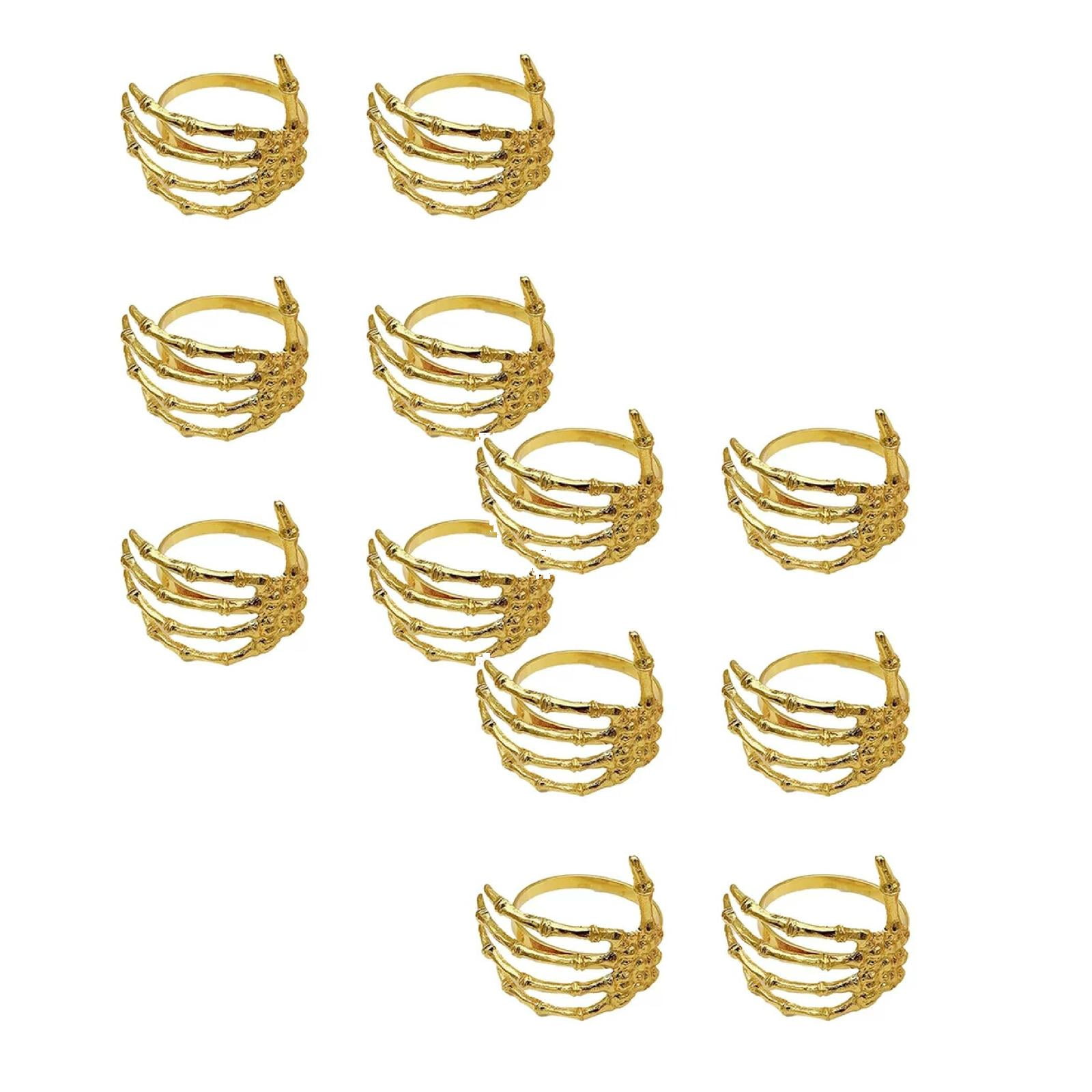 Gold Napkin Holder, Napkin Base Halloween, Napkin Rings 6Pcs/Set ...
