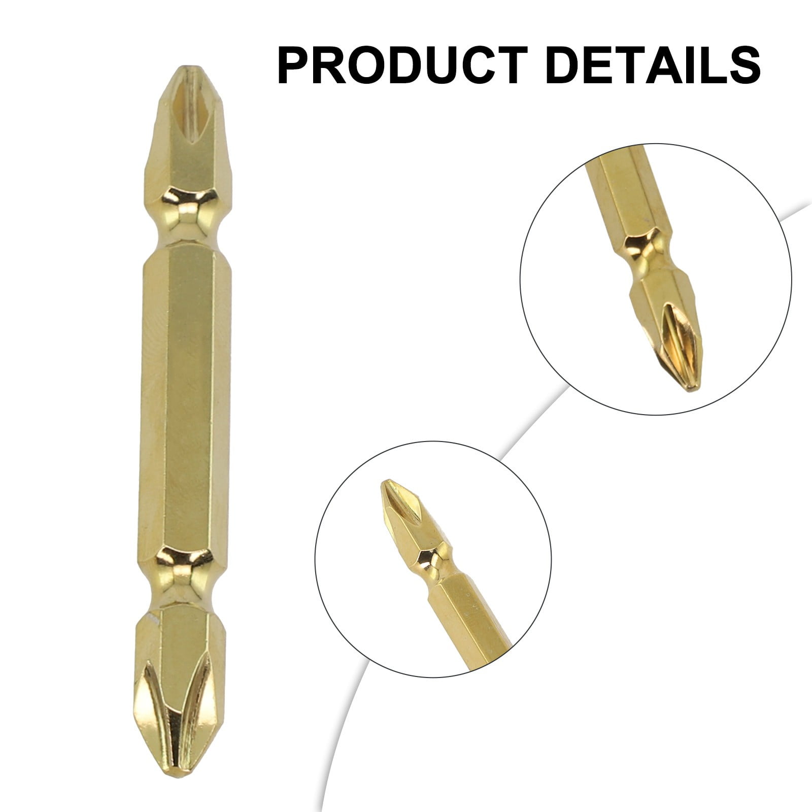 Gold Necessary Tools Screwdriver Bits Sturdy Two Different Lengths Double Heads Pcs Mm Ph Cross ...