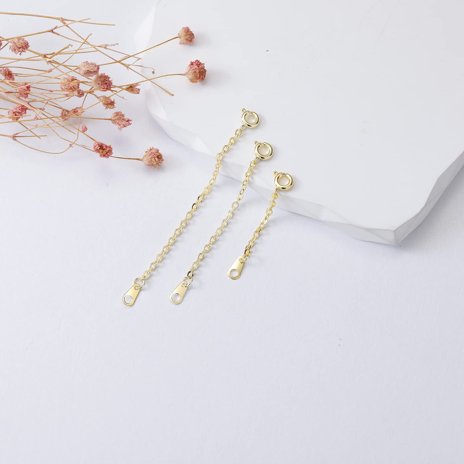 Gold Necklace Extenders Delicate 2",3",4" Inches Necklace Extension ...