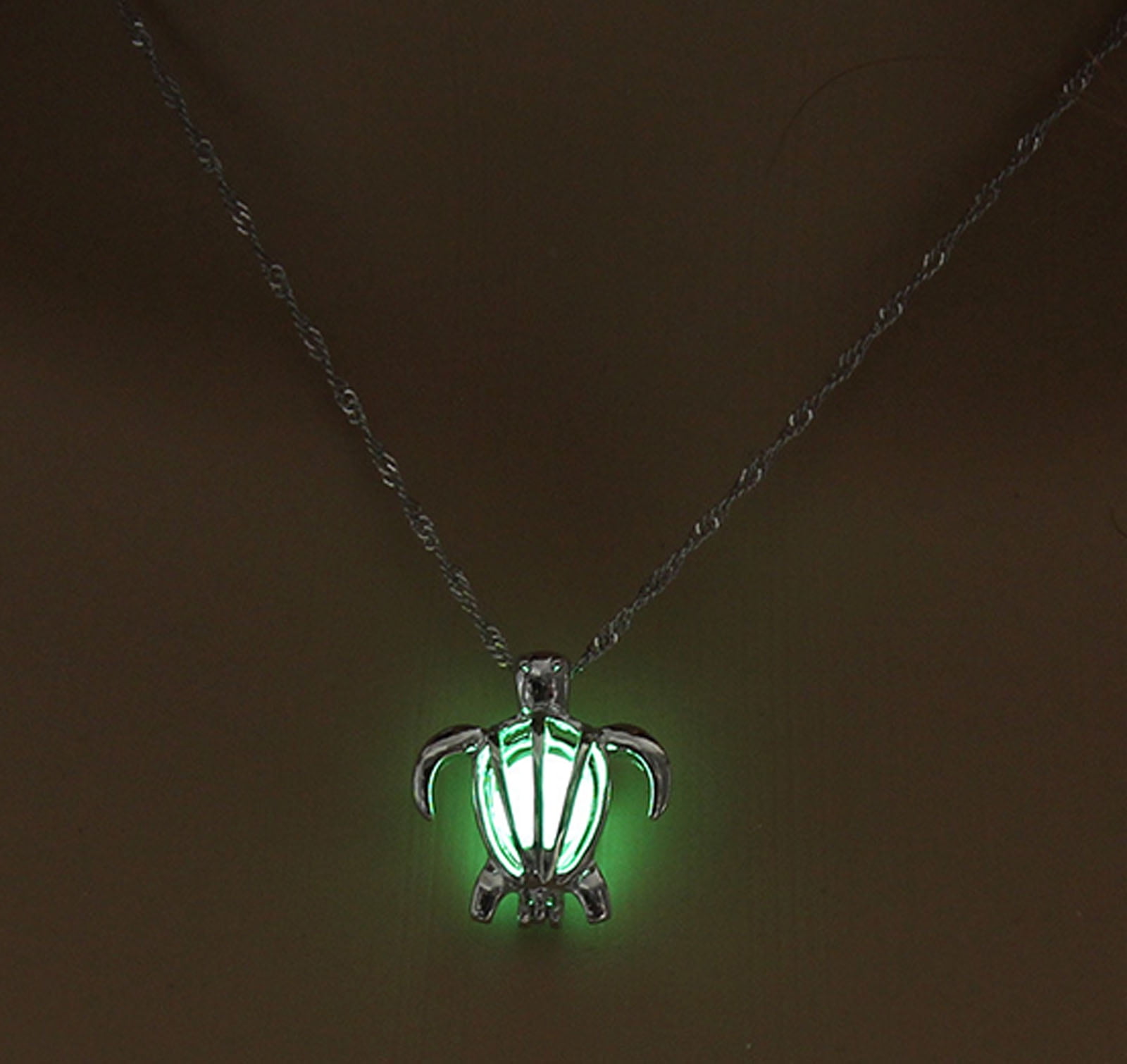 Gold Necklace for Women Glow In The Dark Necklace Silver Plated Glowing ...