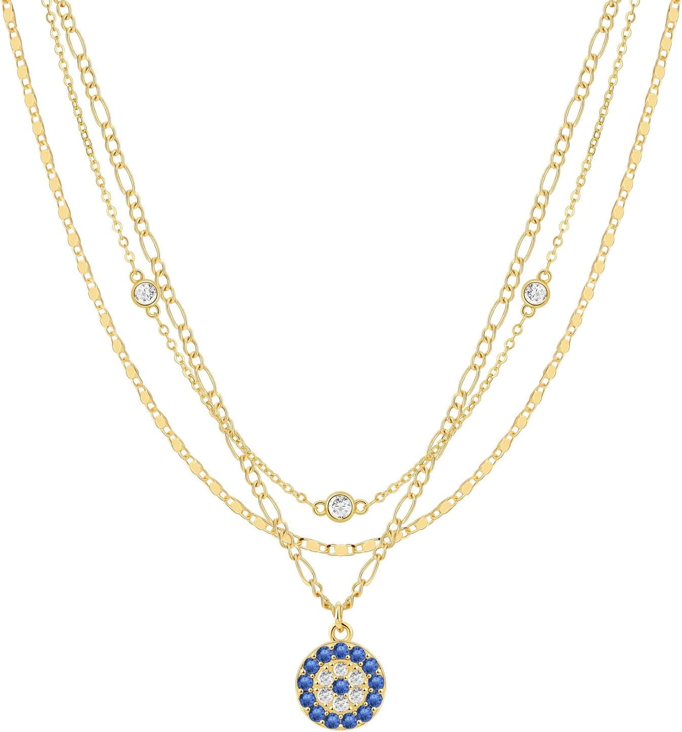 Gold Necklace for Women 14K Gold Plated Layered Necklaces Dainty ...