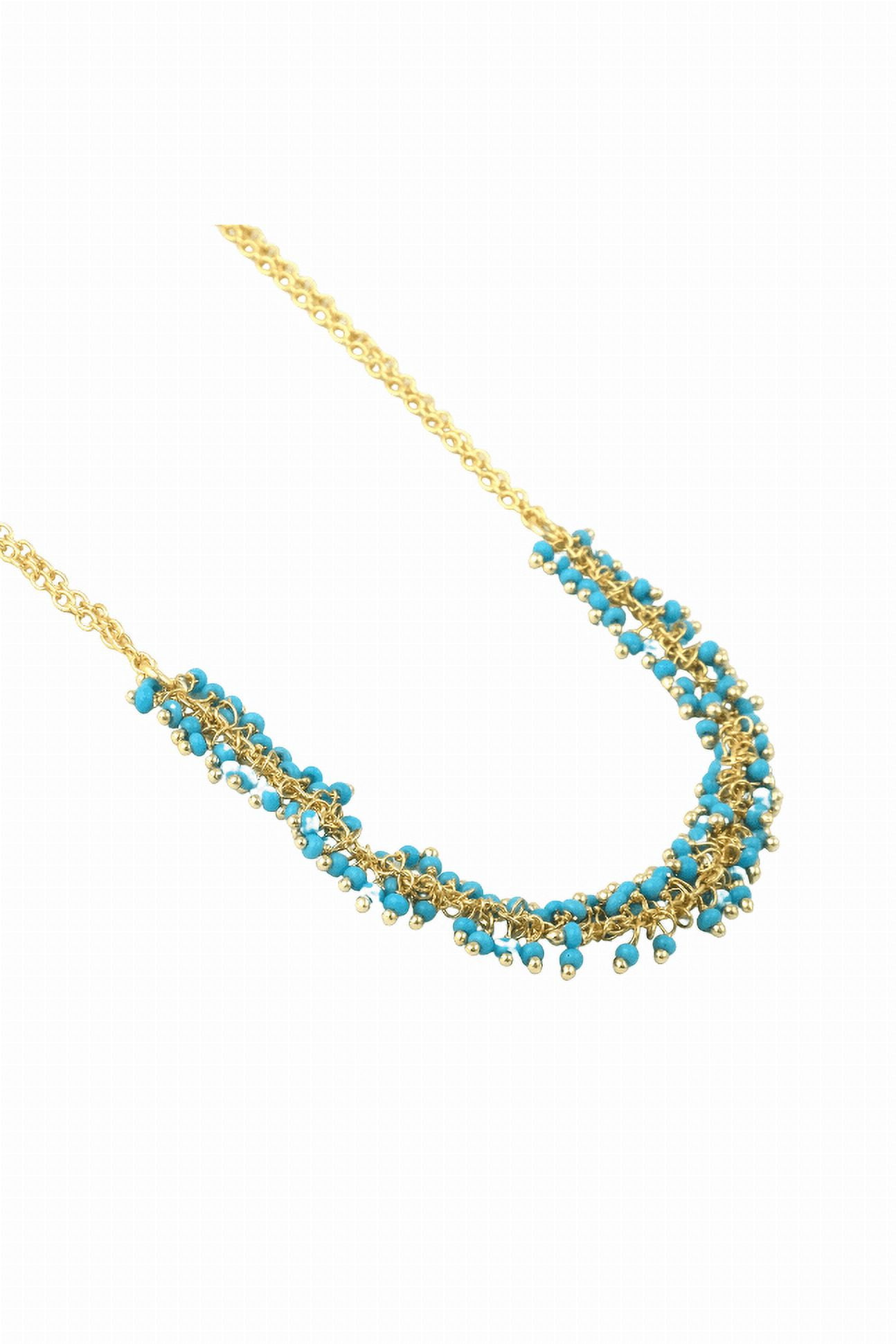 Gold Necklace with Turquoise Bead Clusters - Walmart.com