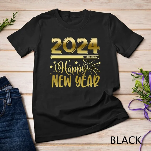 Gold New Years Eve Party Supplies Twenty Four Fireworks Tee Unisex T ...