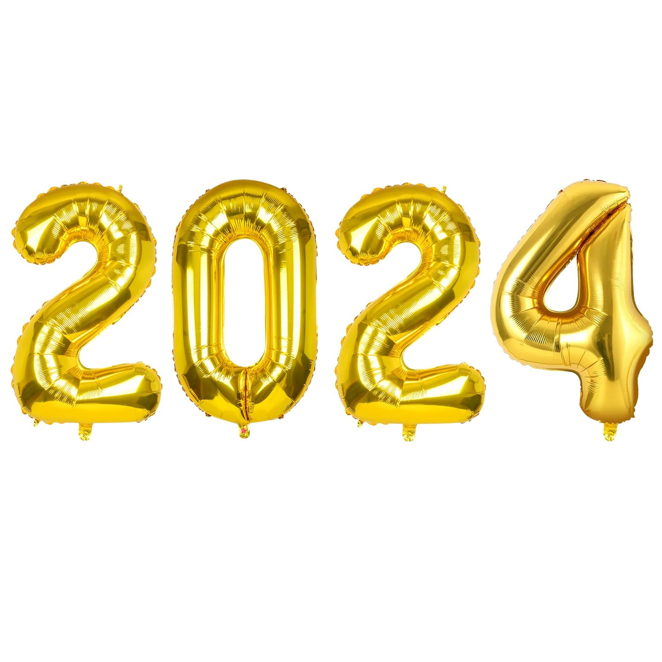 Gold Number Balloons - 2024 New Year Eve Festival Party Supplies ...