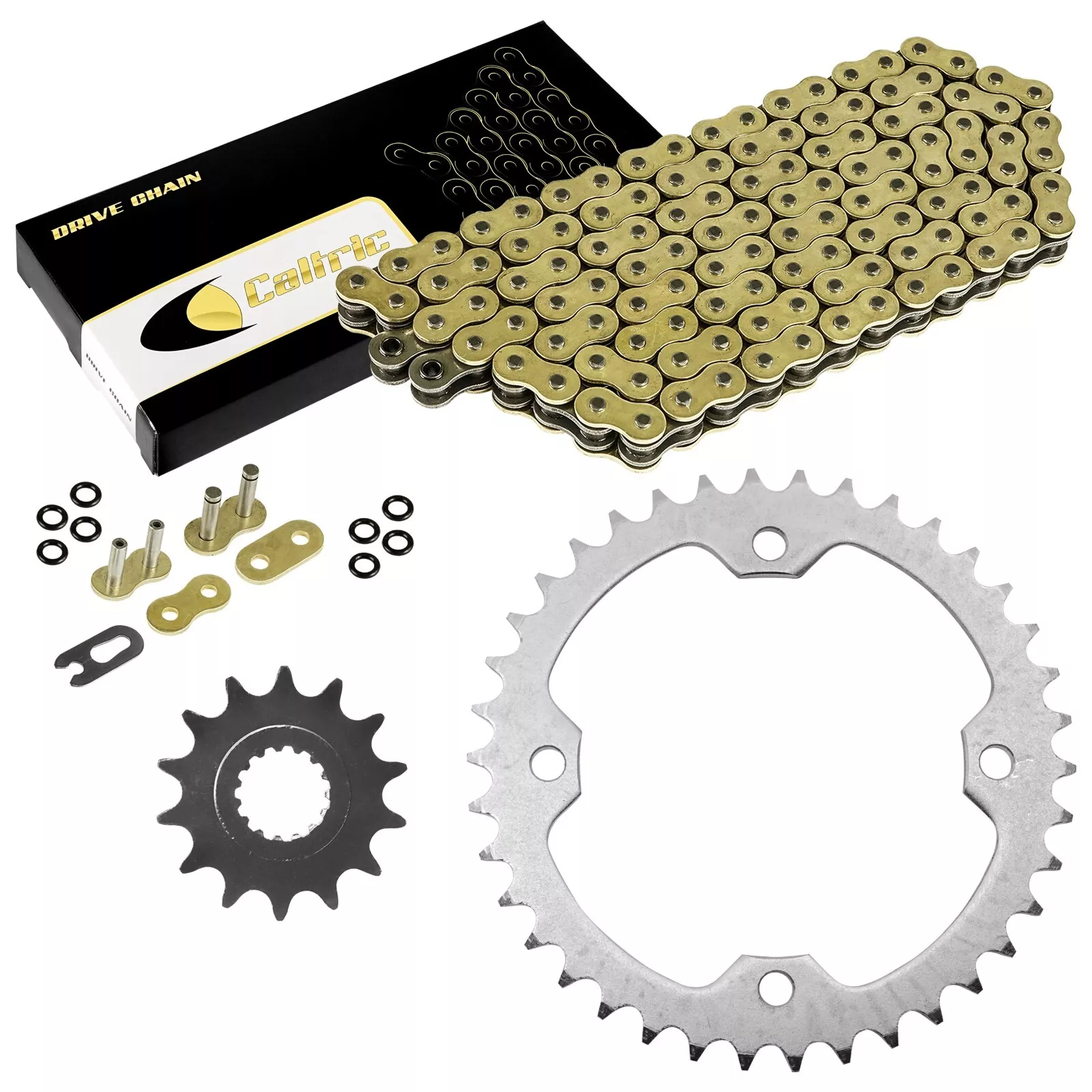 Gold O-Ring Drive Chain & Sprockets Kit for Yamaha Raptor 700 YFM700R ...